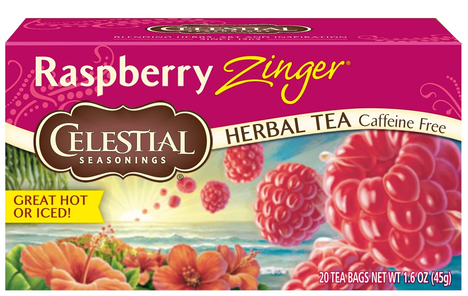 Raspberry Zinger herbal tea bags