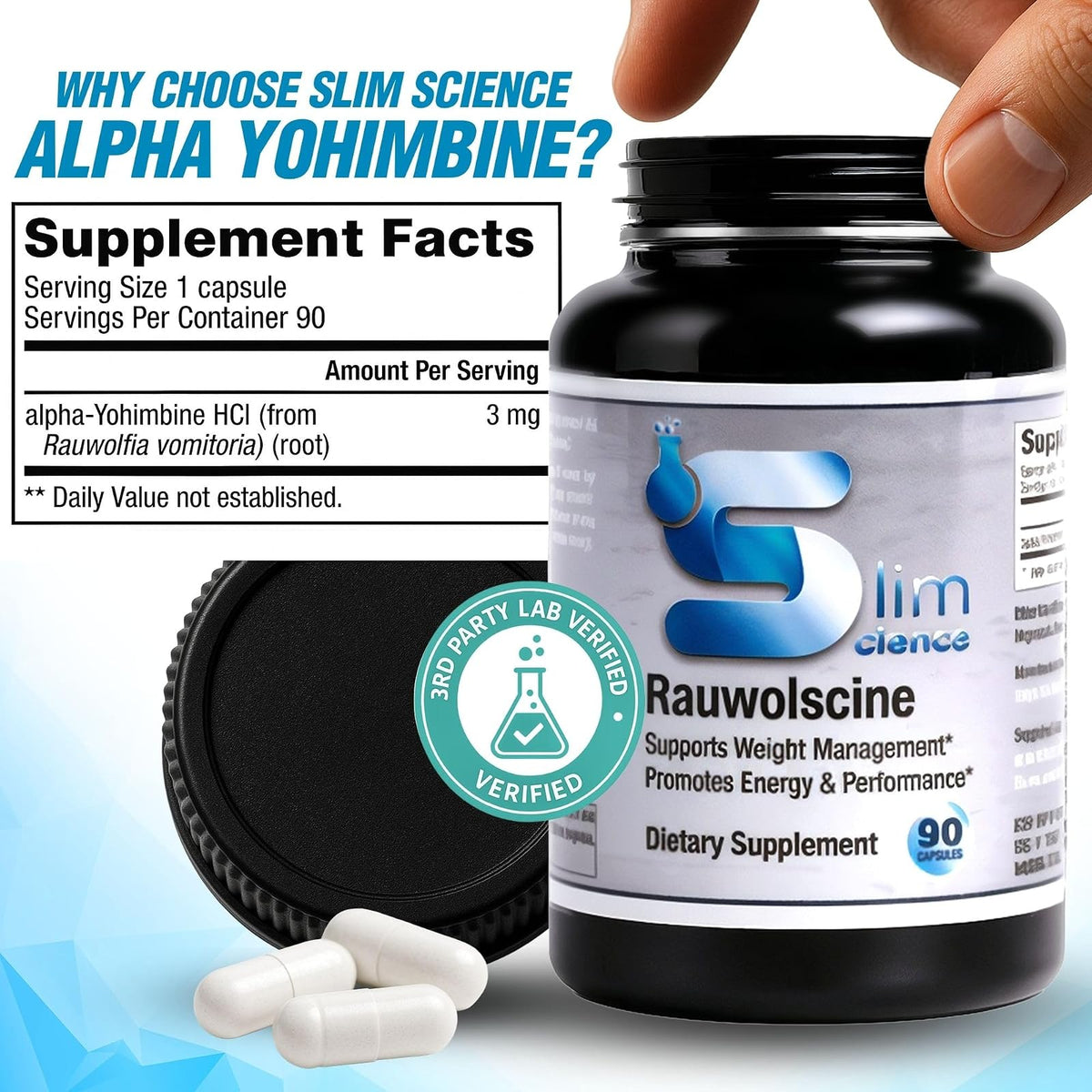 Rauwolscine 90 capsules for daily vitality