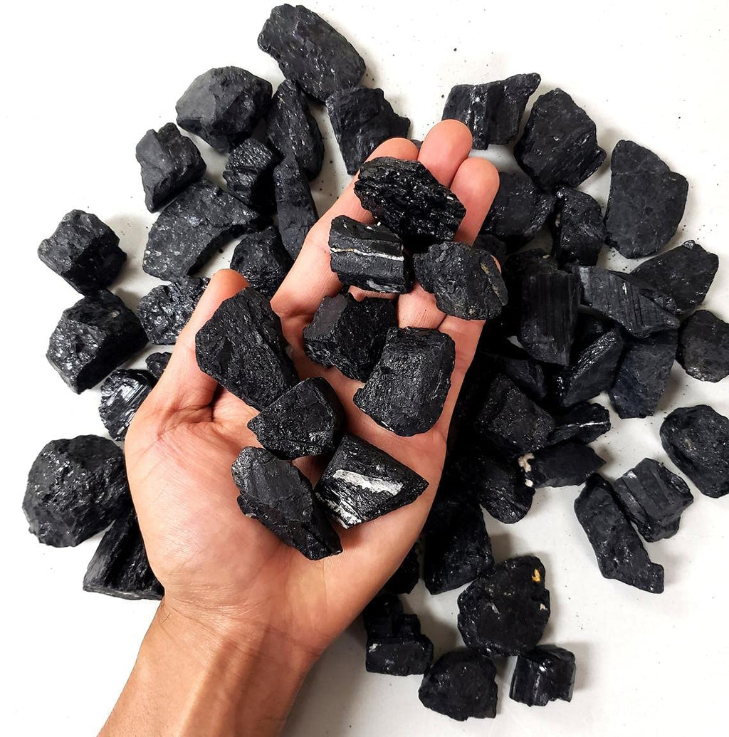 raw black tourmaline crystals for protection