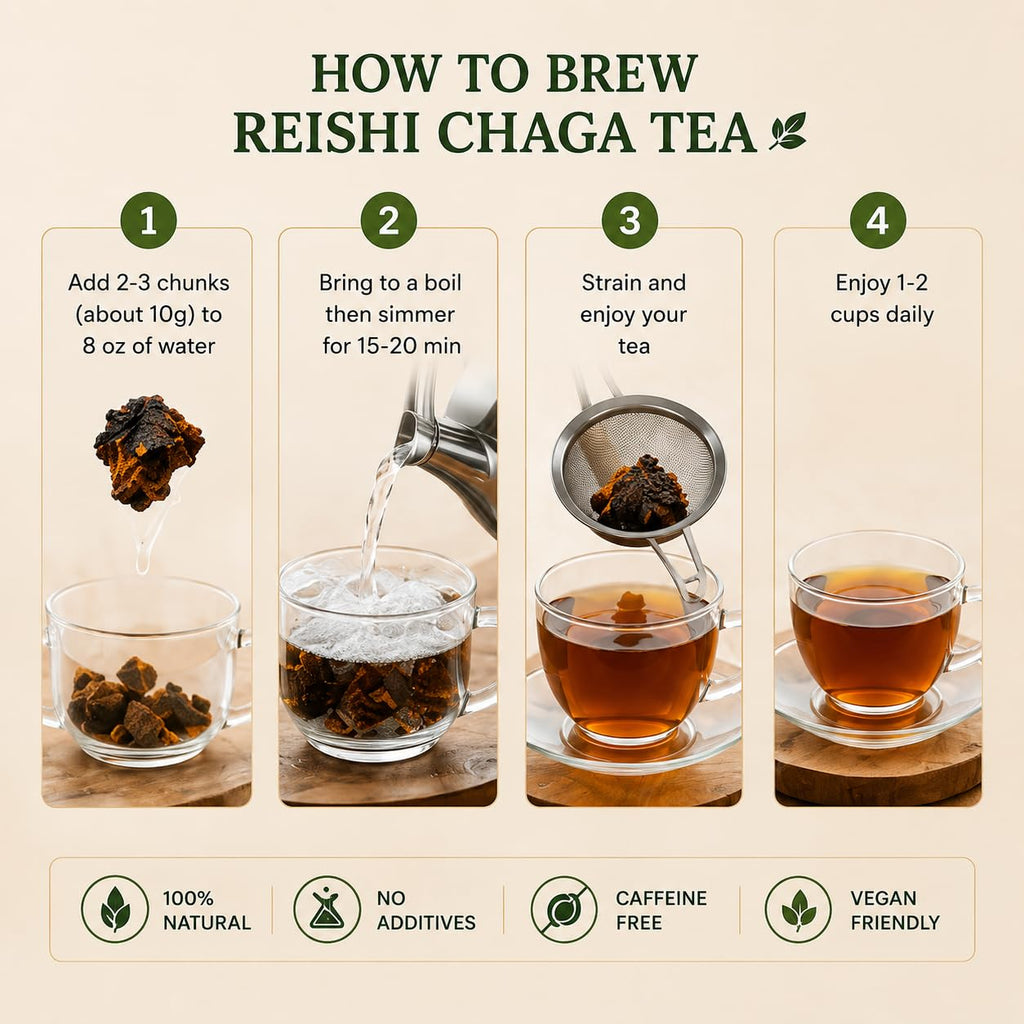 raw chaga mushroom chunks