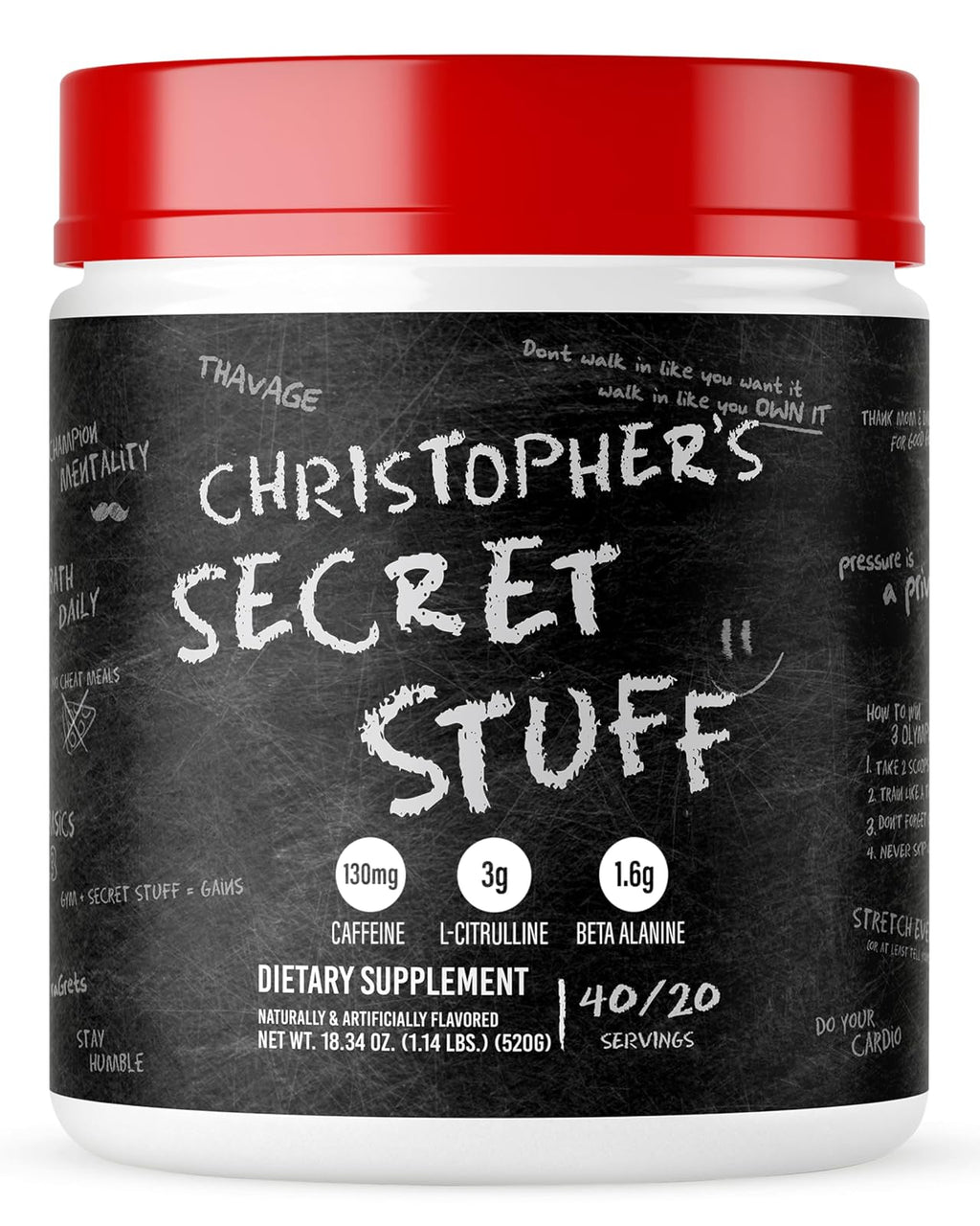 RAW Christopher's Secret pre-workout energy boost