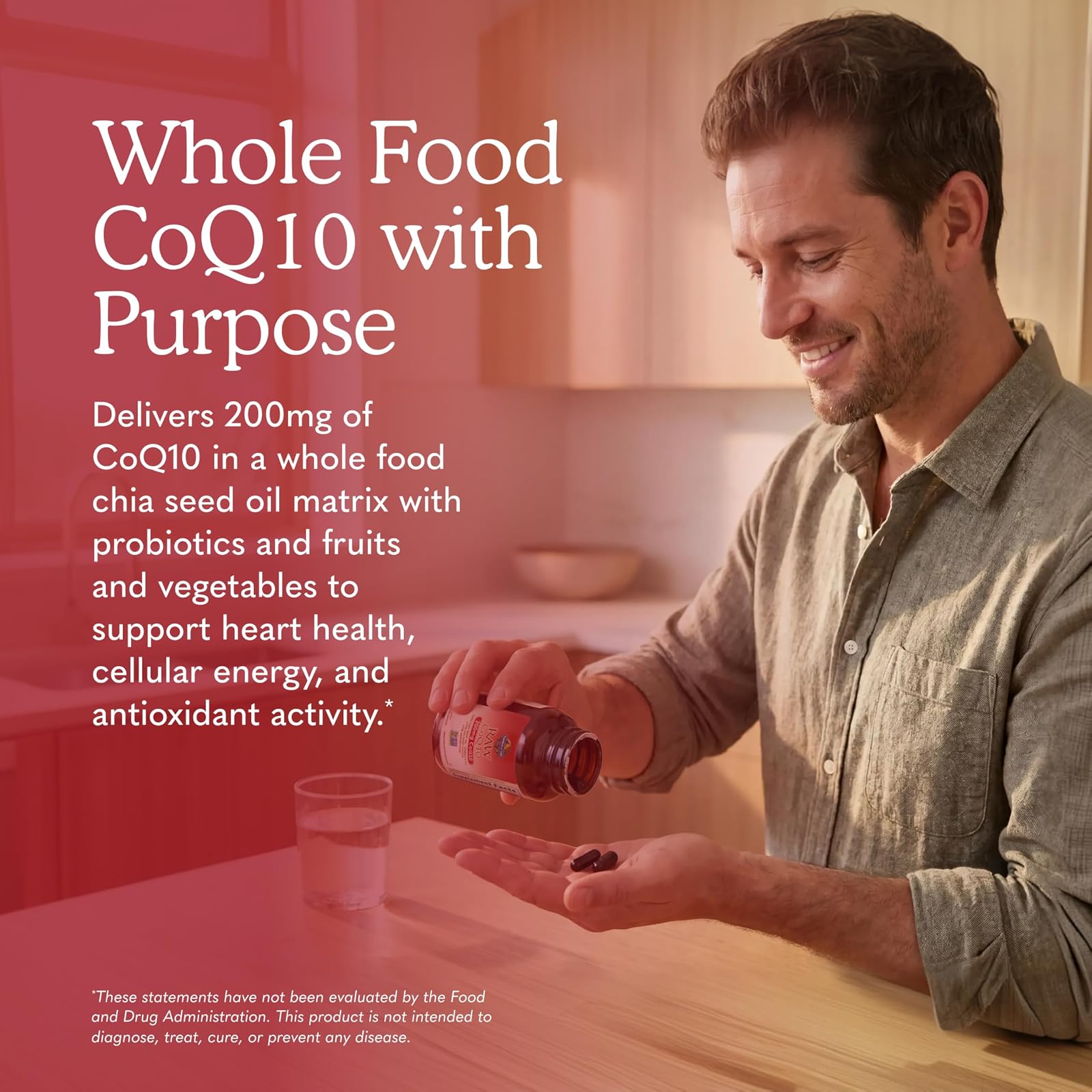 Raw CoQ10 200 mg supplement