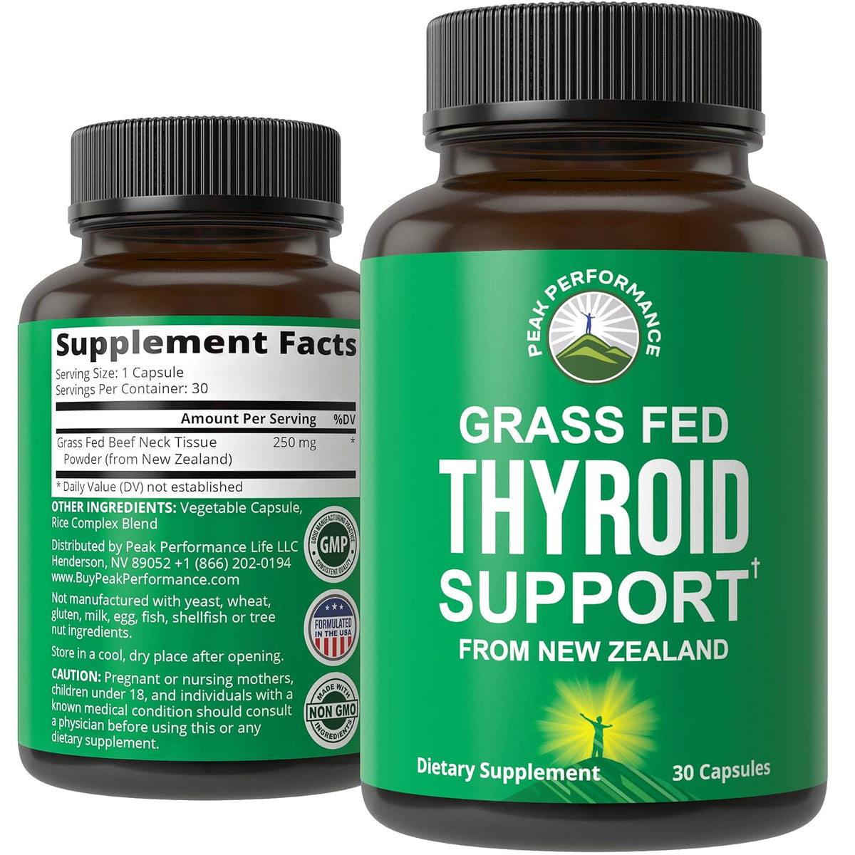 Raw desiccated thyroid capsules for energy