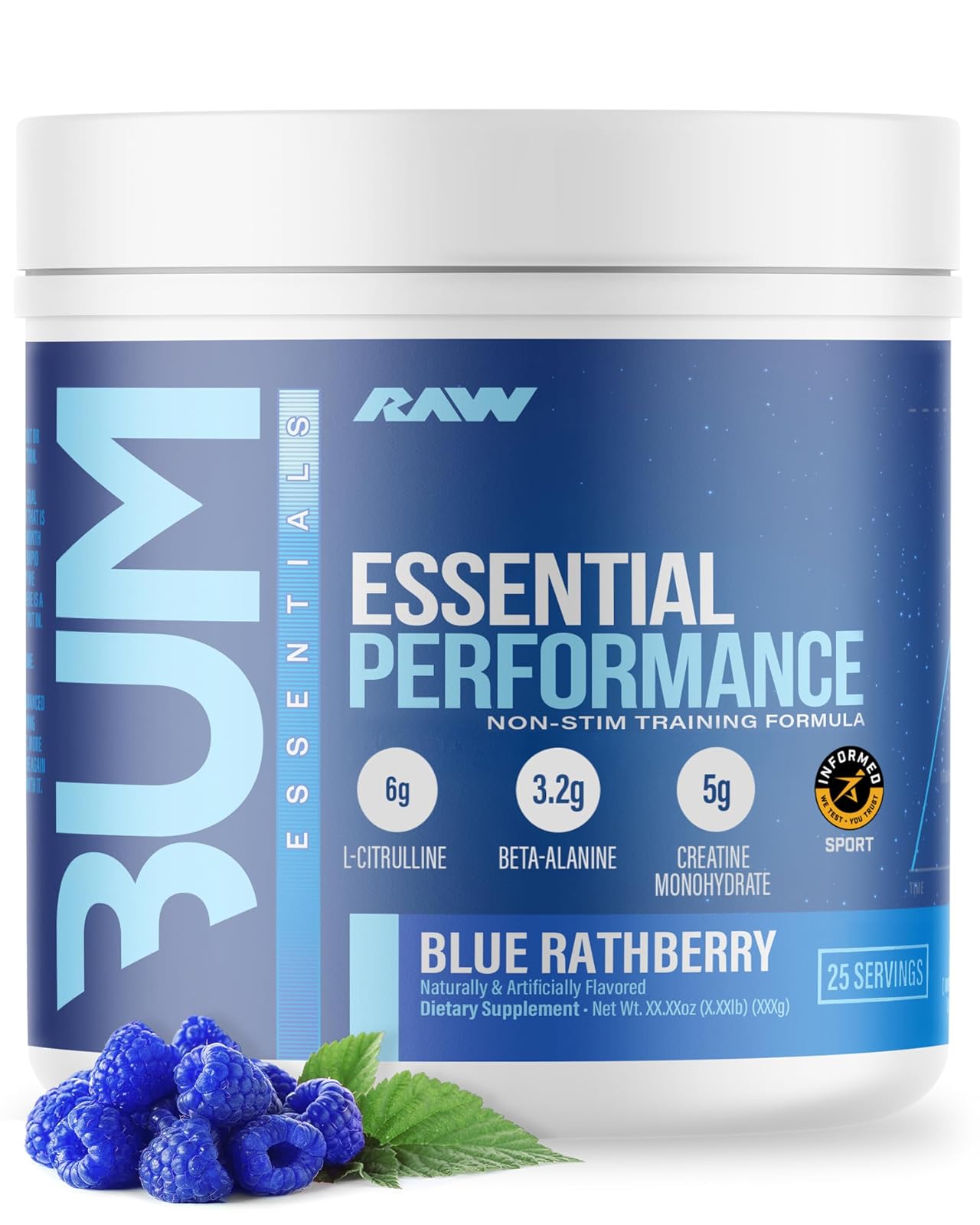 RAW Essential Performance pre-workout powder