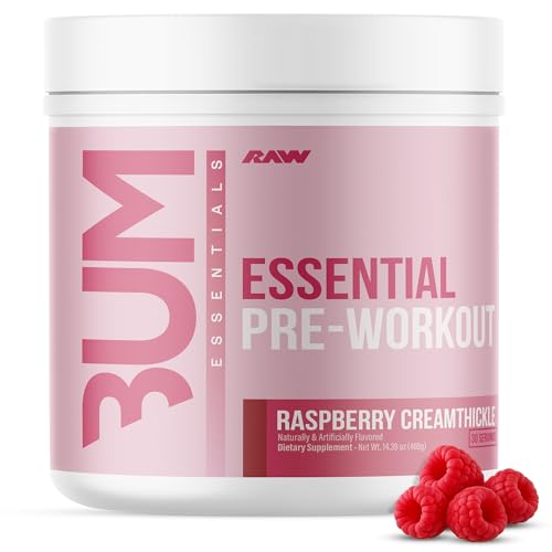 RAW Essential pre-workout powder raspberry