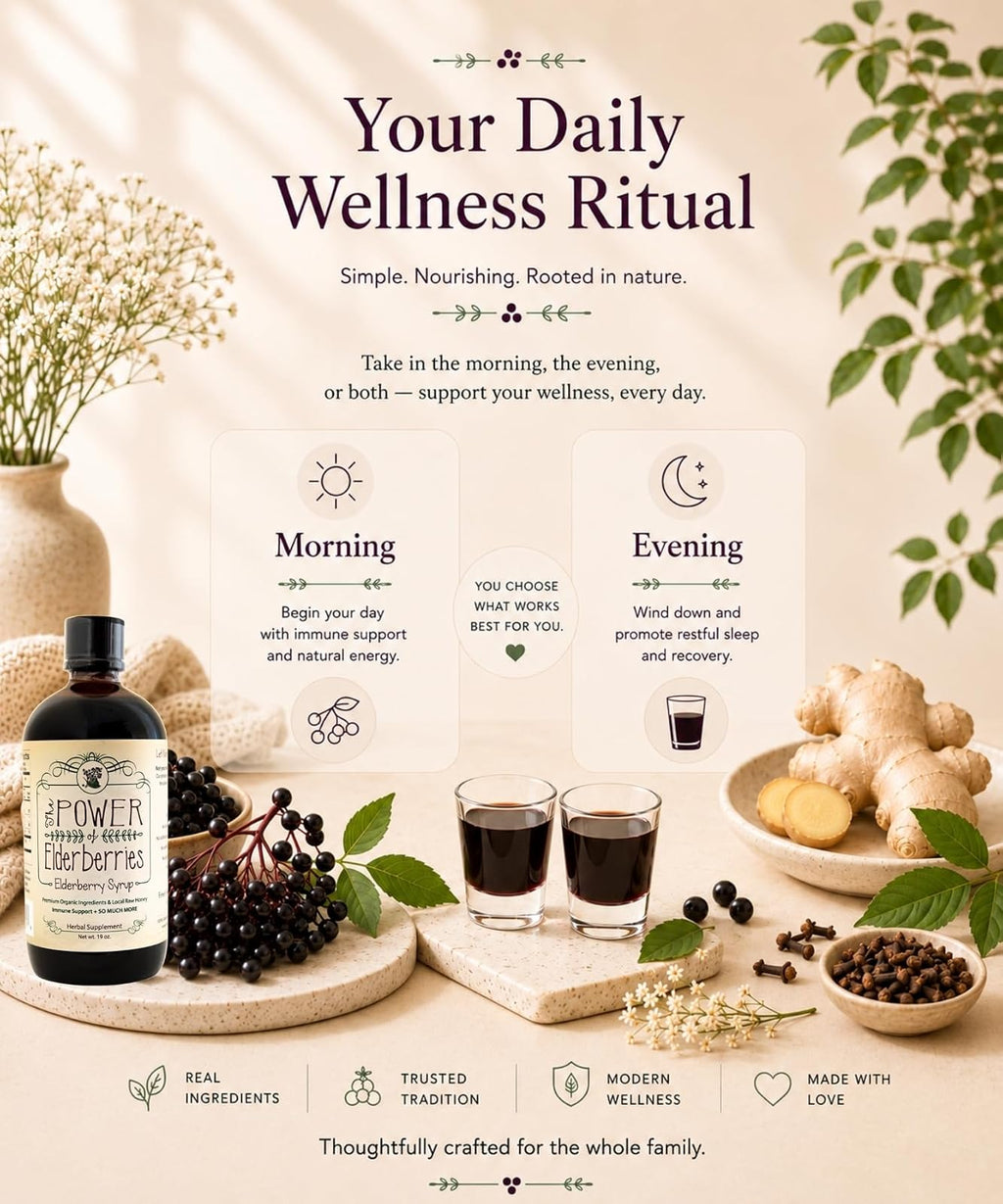 raw honey infused elderberry syrup