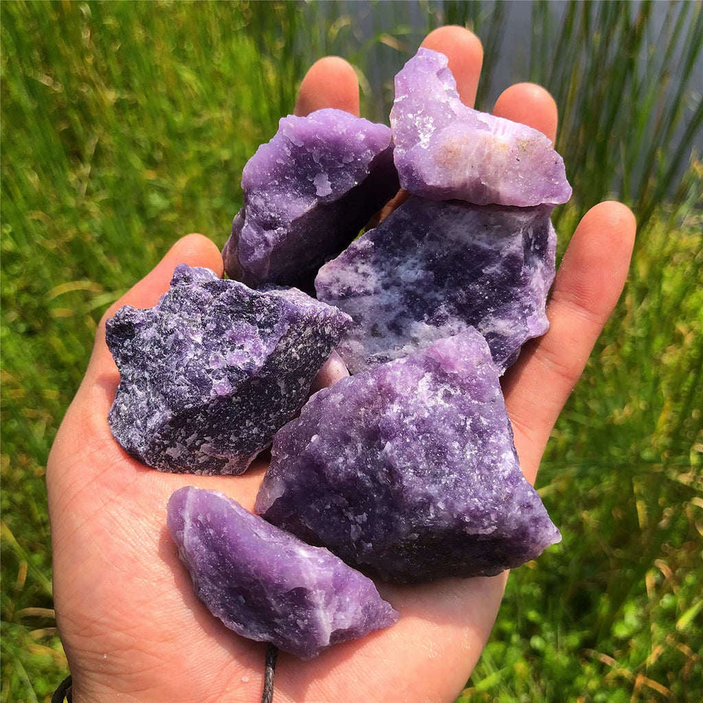raw lepidolite crystal stone