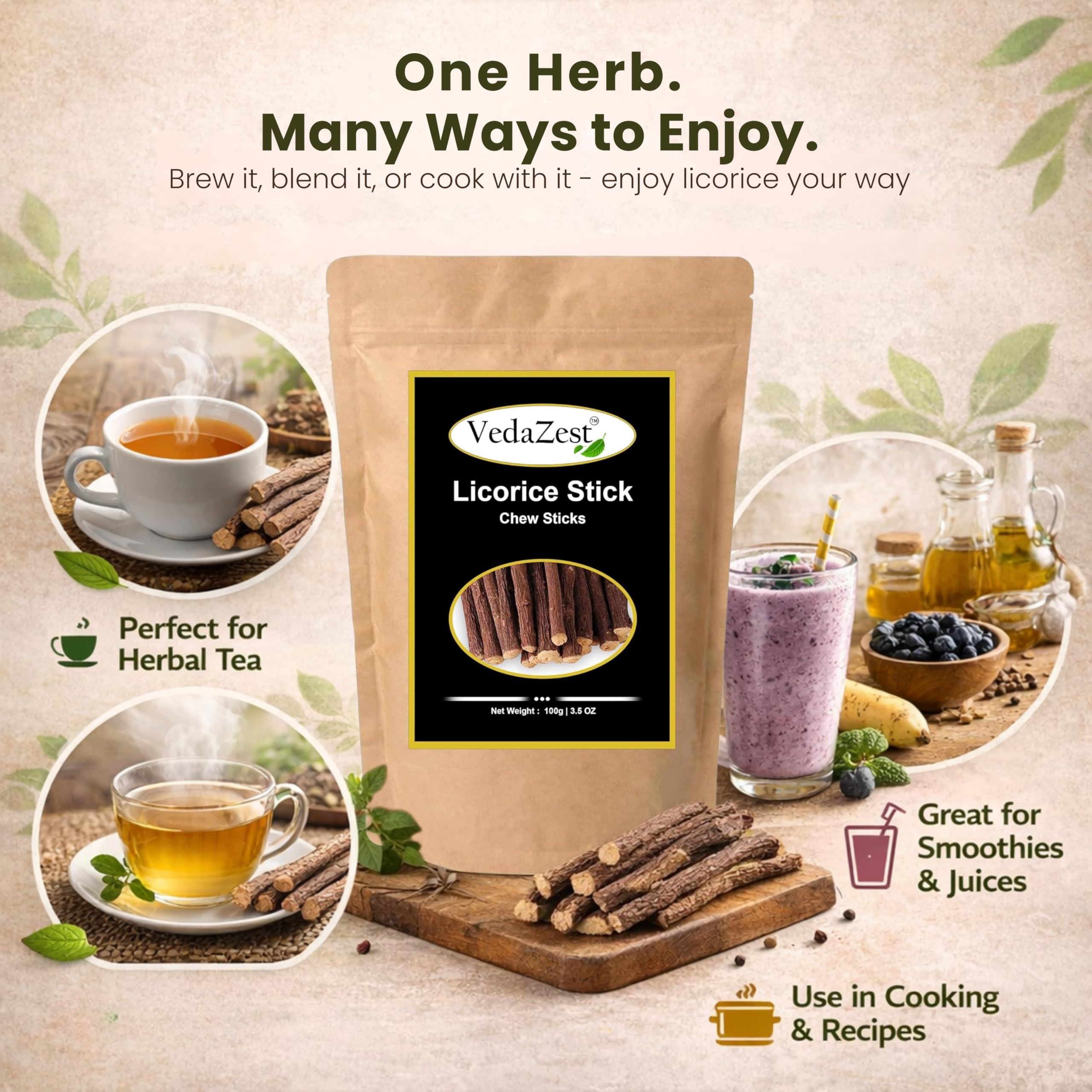 raw mulethi chew sticks for wellness