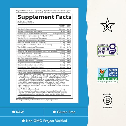 raw multivitamin capsules for energy