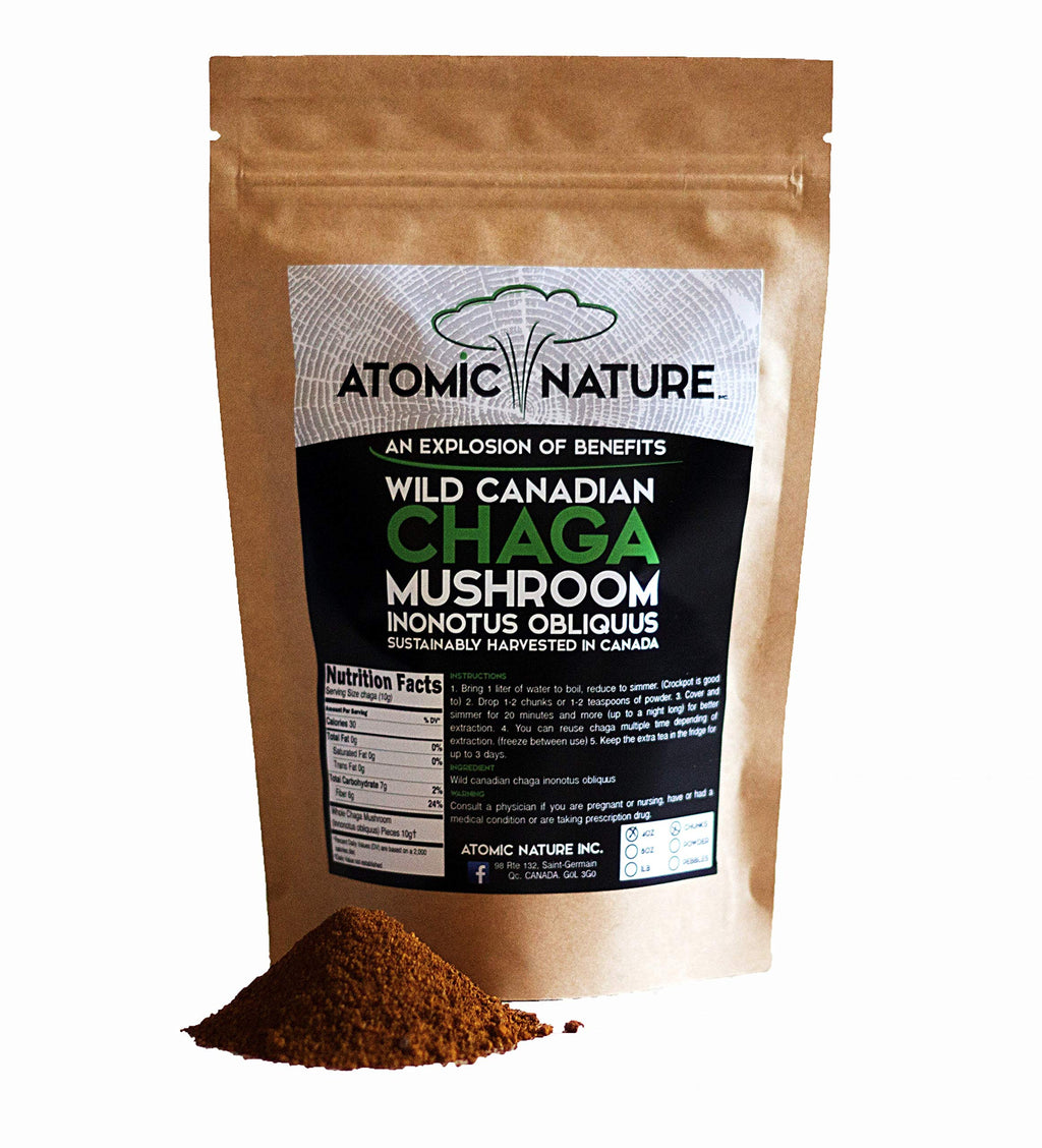 raw organic chaga mushroom tea