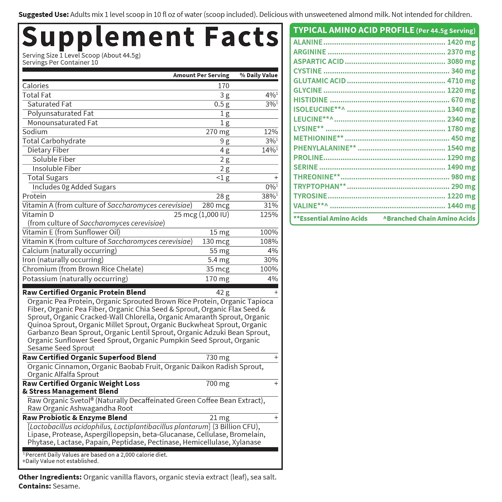 raw organic protein for energy