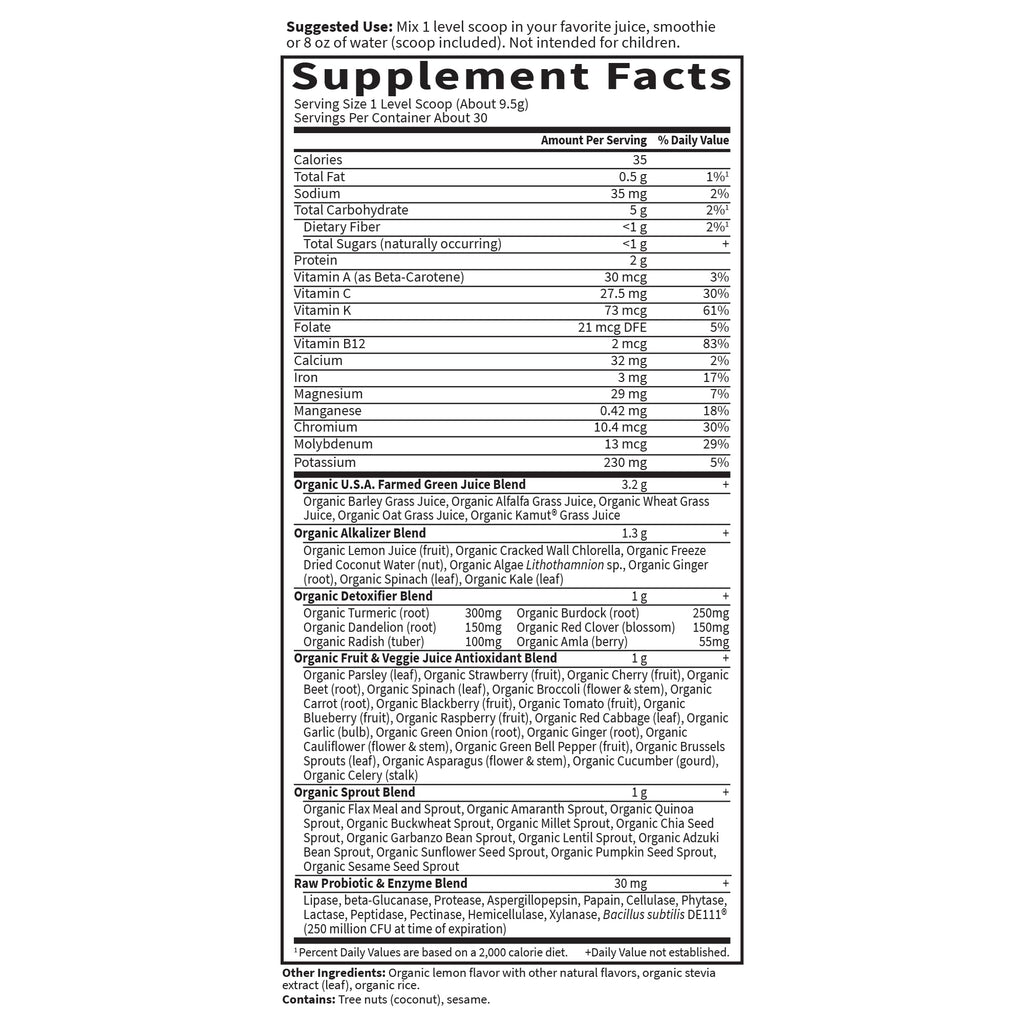 raw organic vitamin and mineral blend