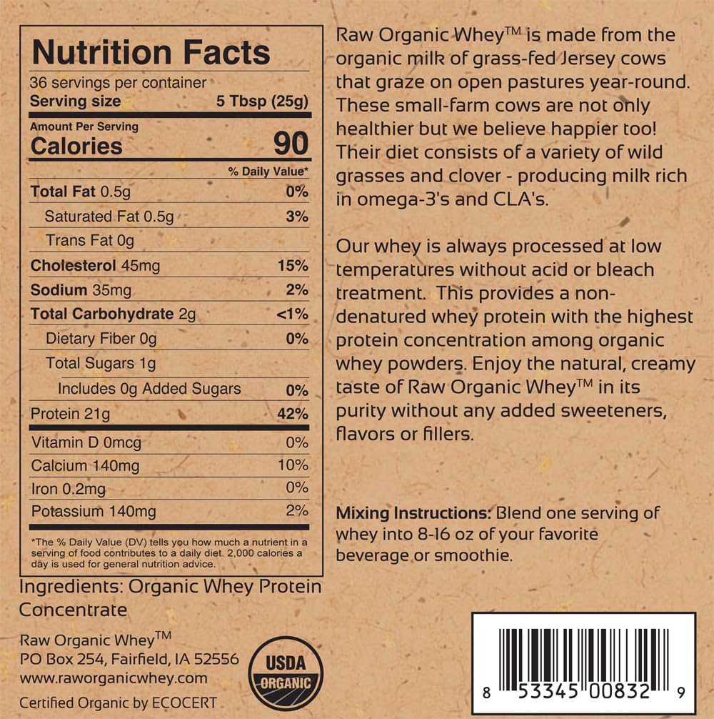 Raw Organic Whey Protein for daily protein boost