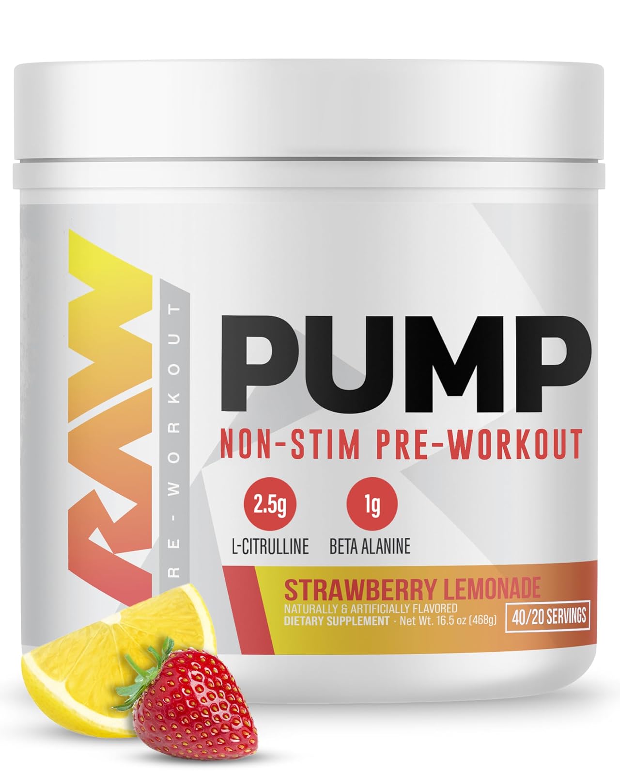 RAW Pump Stim pre-workout strawberry lemonade