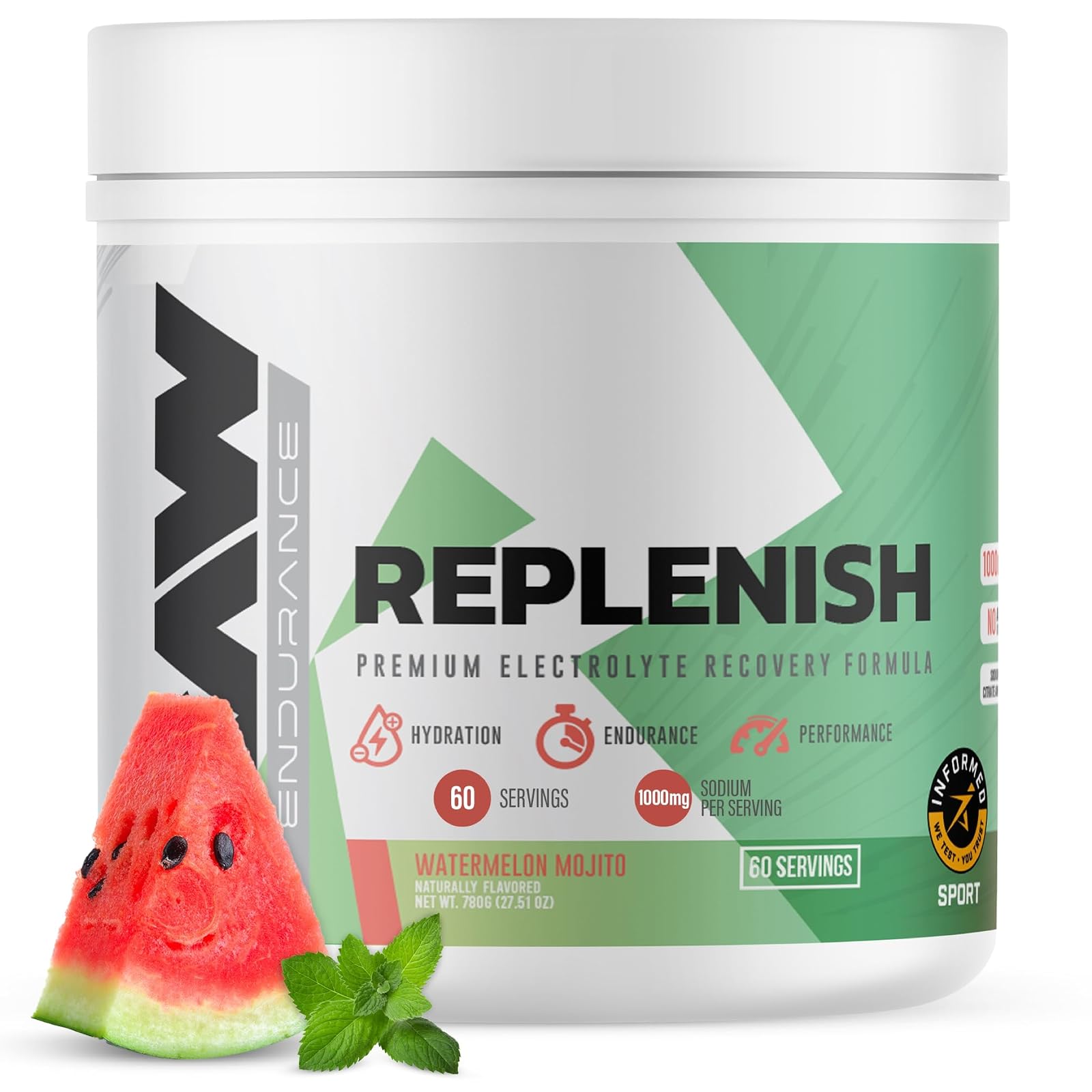 RAW Replenish watermelon mojito electrolytes