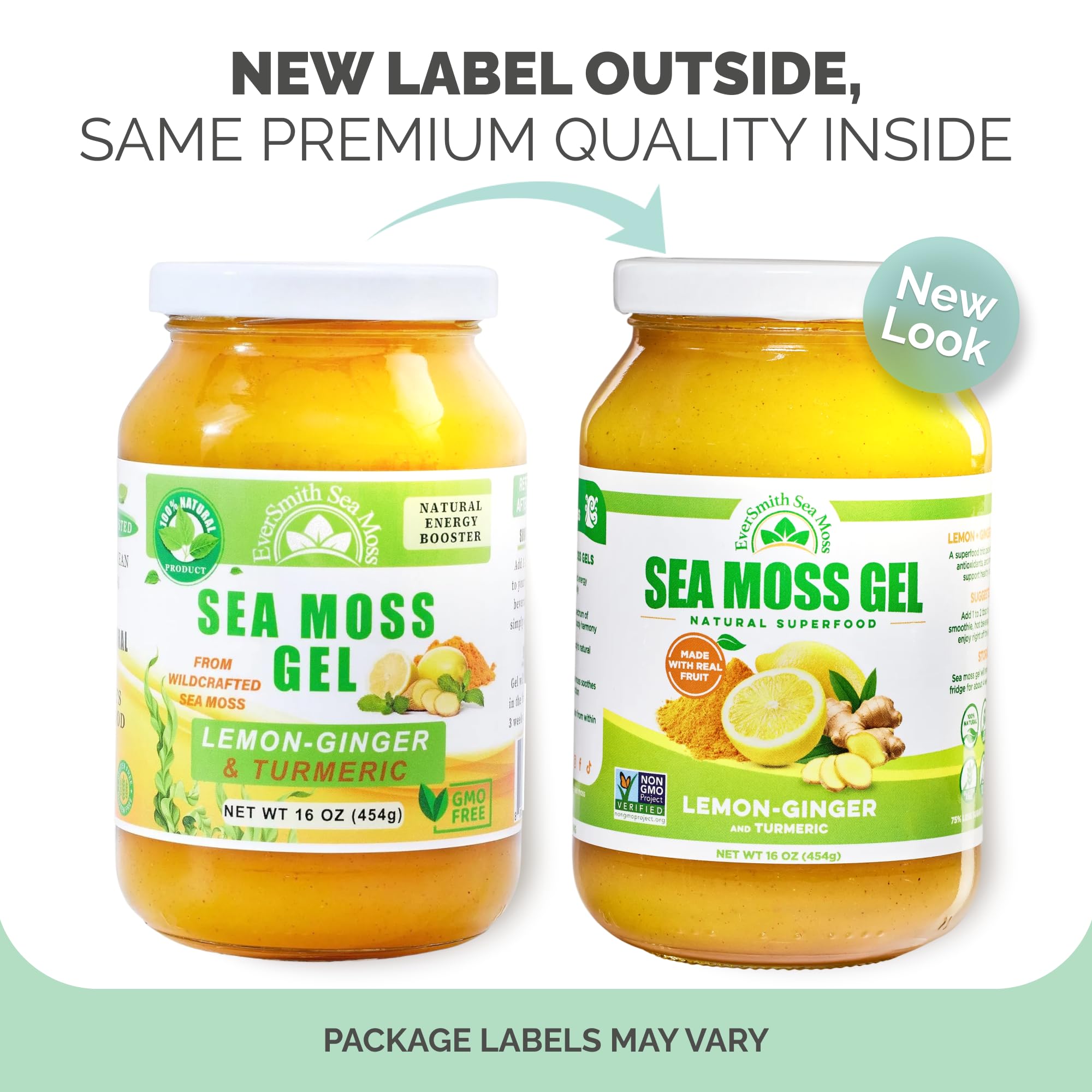 Raw sea moss gel with lemon ginger