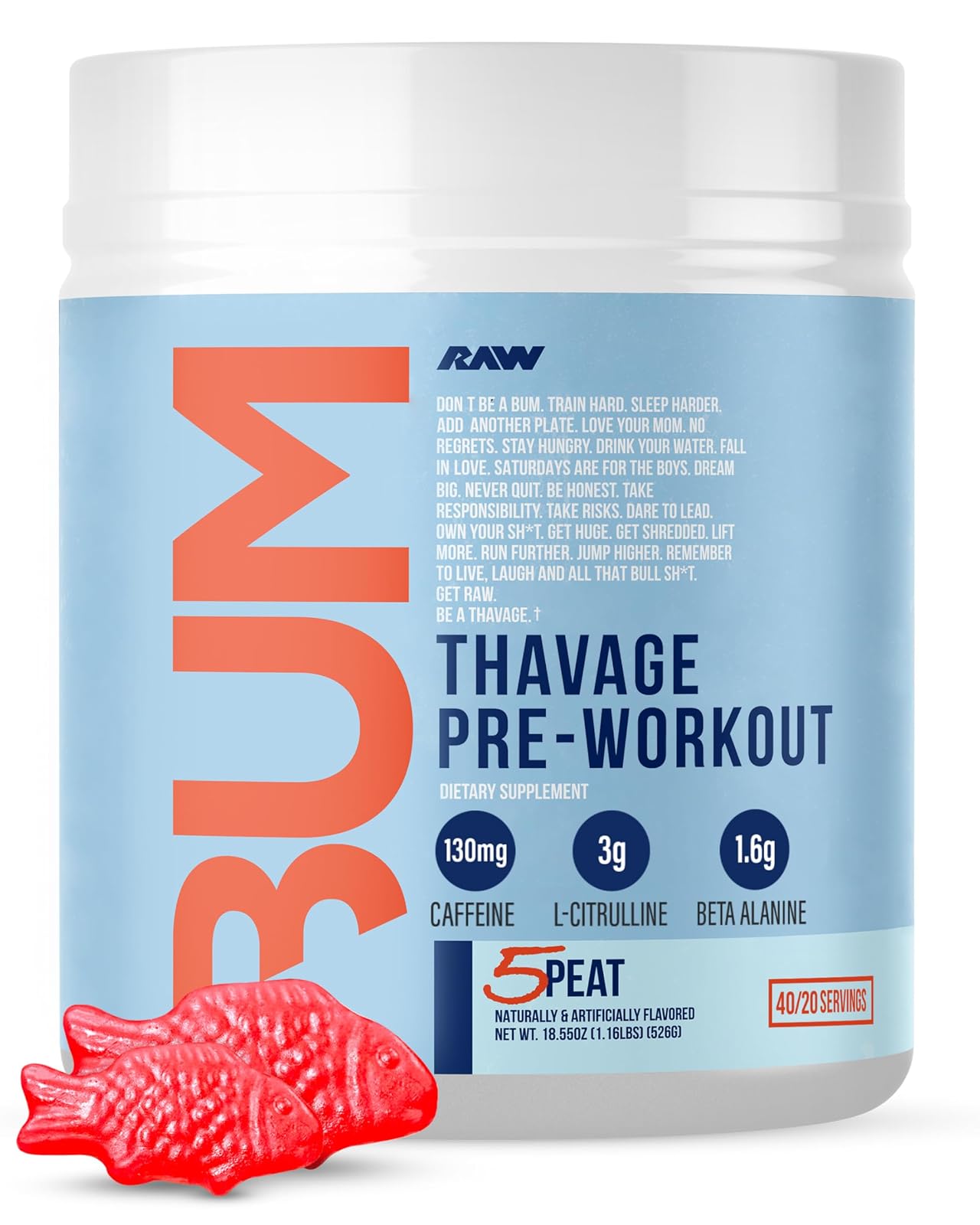 RAW Thavage pre-workout energy boost