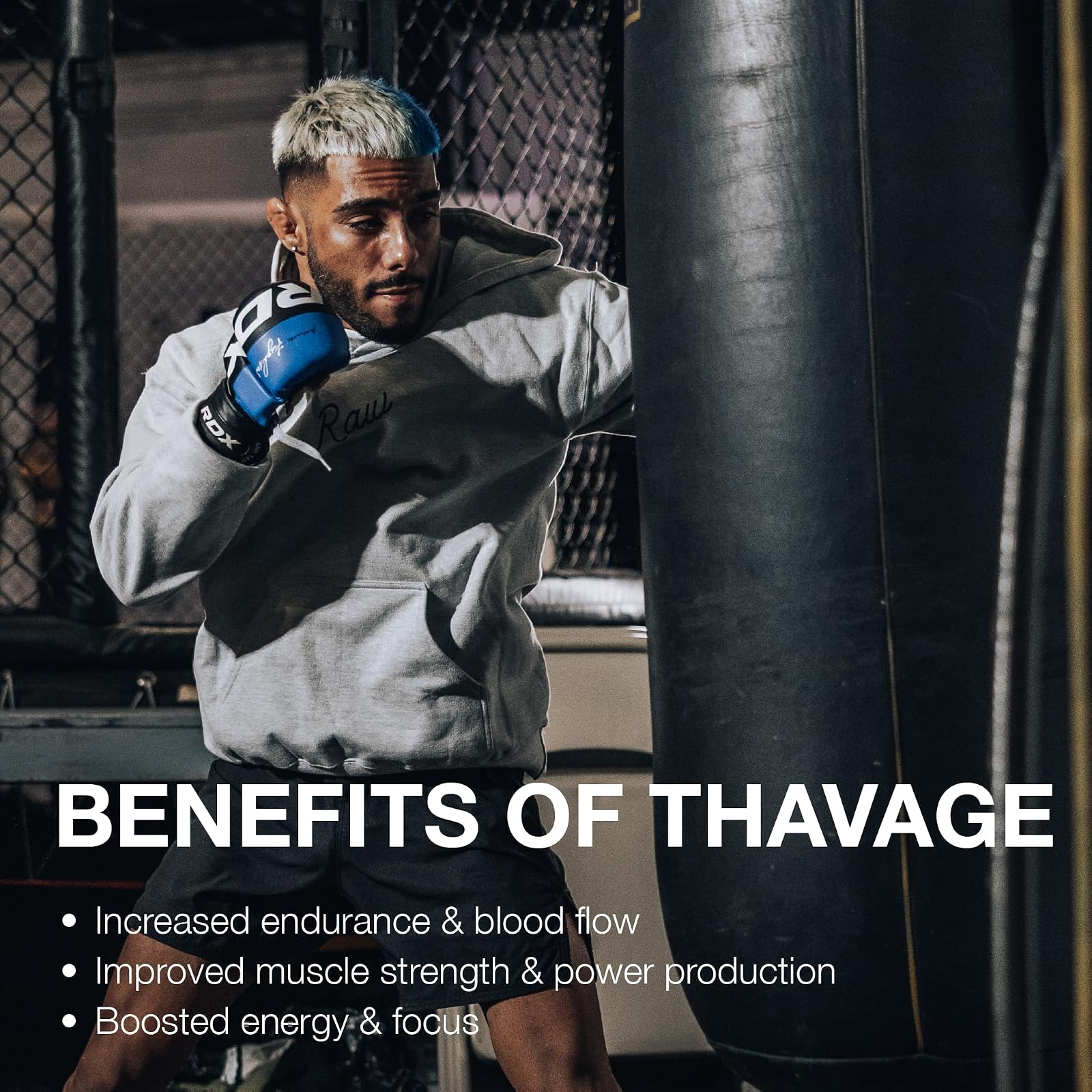RAW Thavage pre-workout for muscle pump