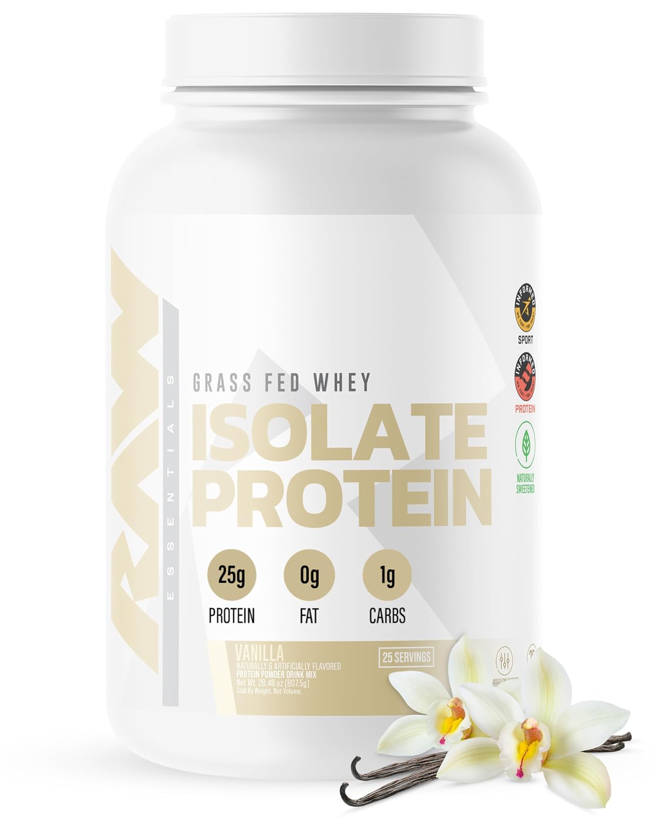 RAW Whey Isolate protein powder vanilla