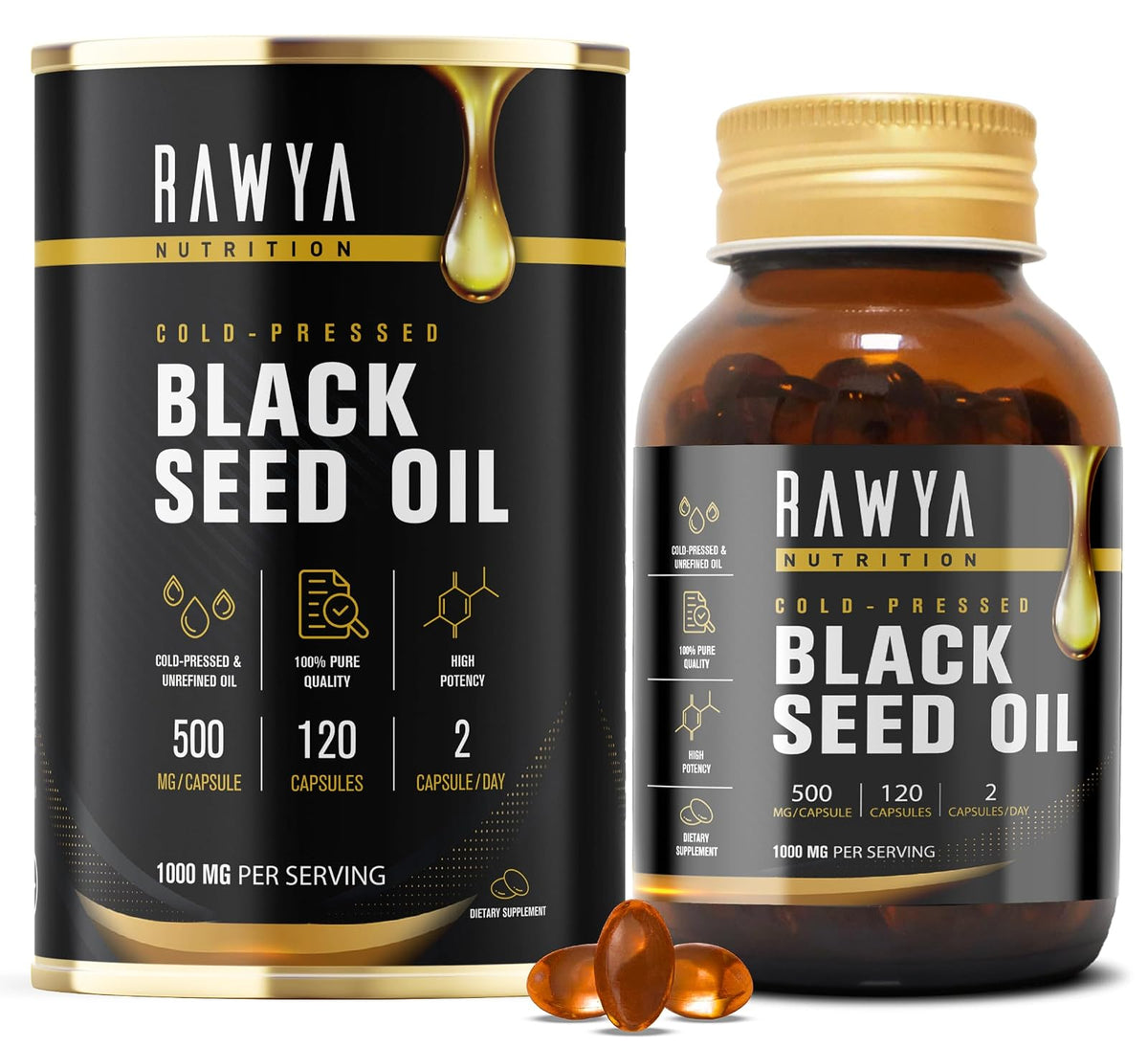 RAWYA black seed oil softgel capsules