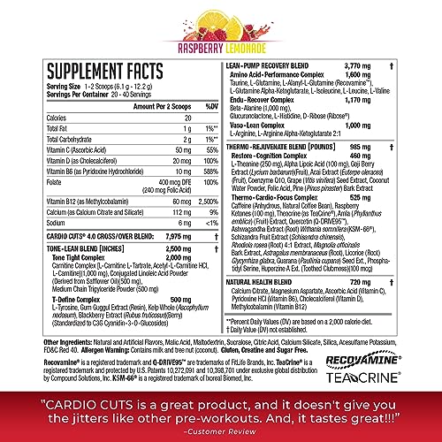 Razz lemonade flavour pre-workout supplement
