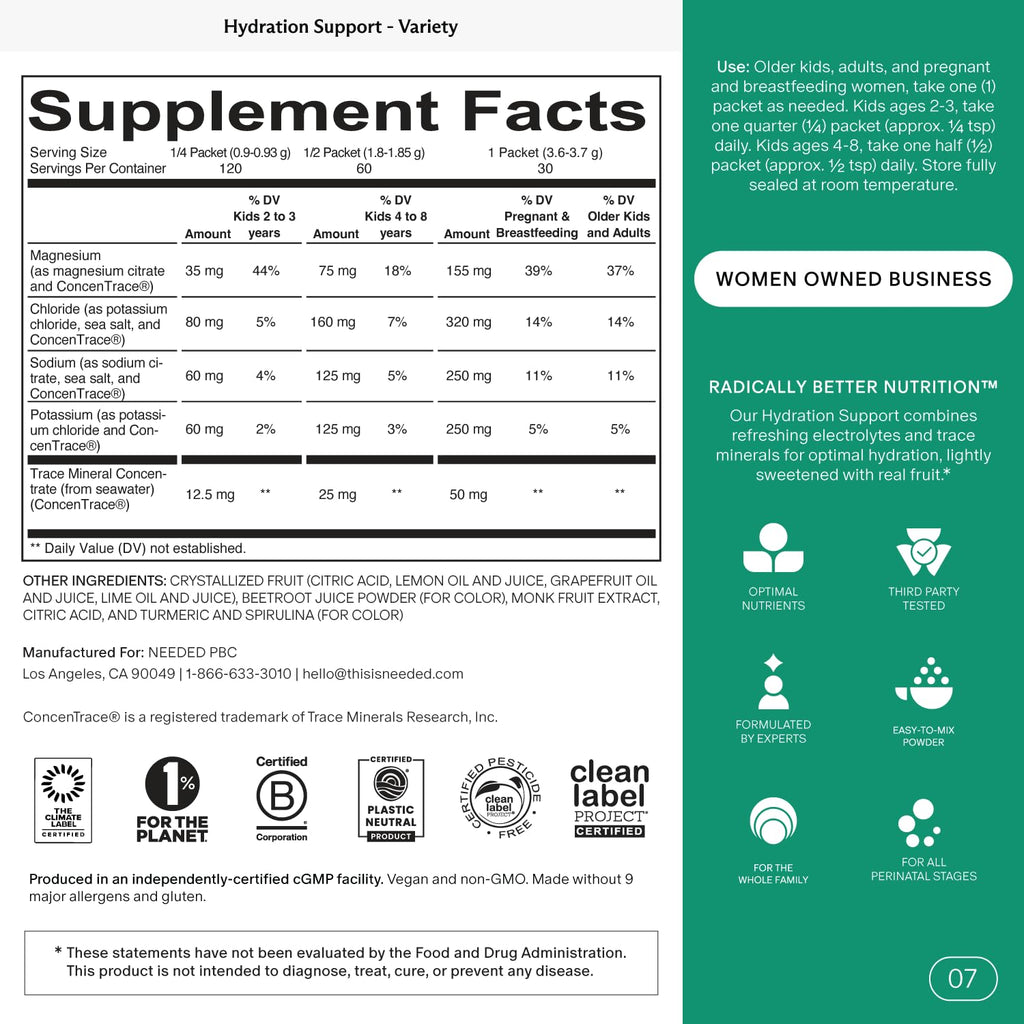 real fruit hydration support packets