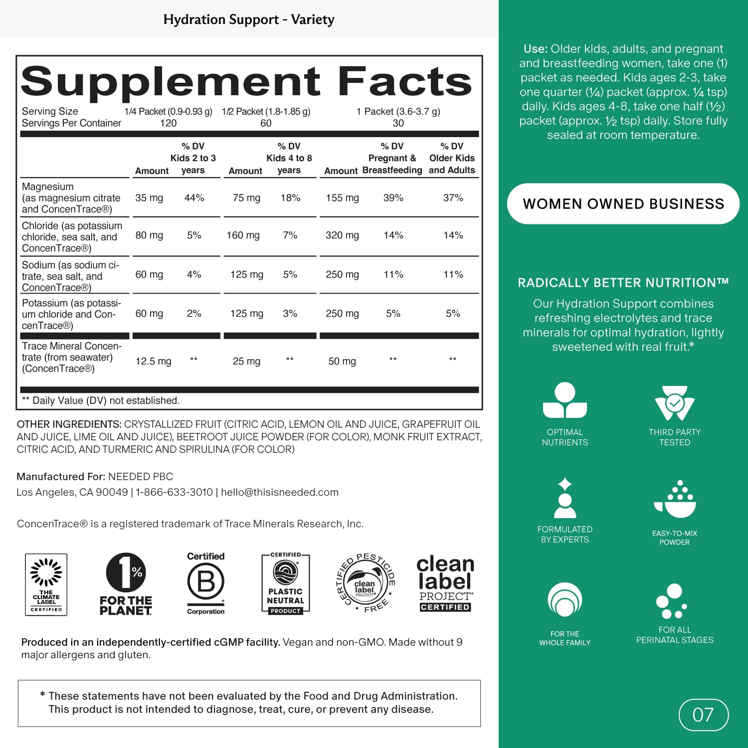 real fruit hydration support packets