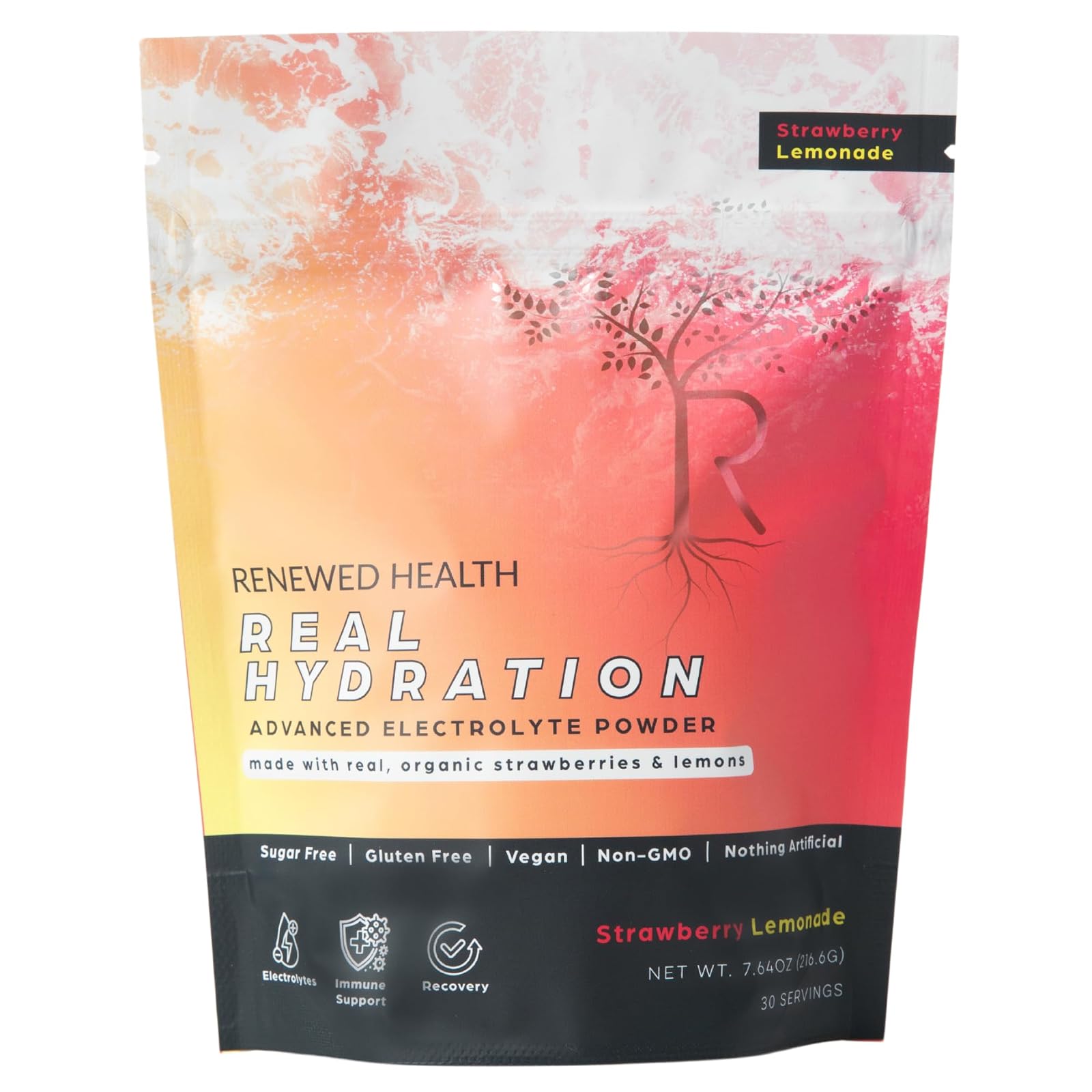 Real Hydration electrolyte powder strawberry lemonade