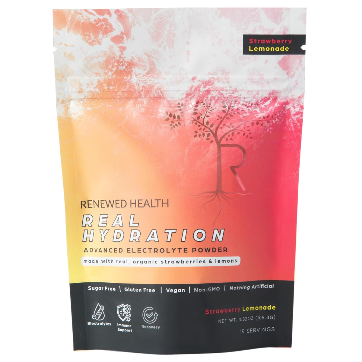 Real Hydration electrolyte powder strawberry lemonade