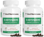 Real Mushrooms 5 Defenders capsules for immunity