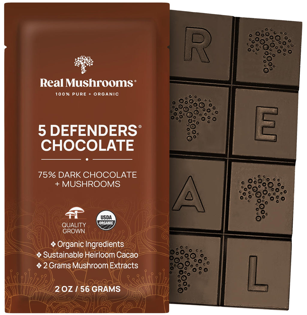 Real Mushrooms chocolate bar supplement