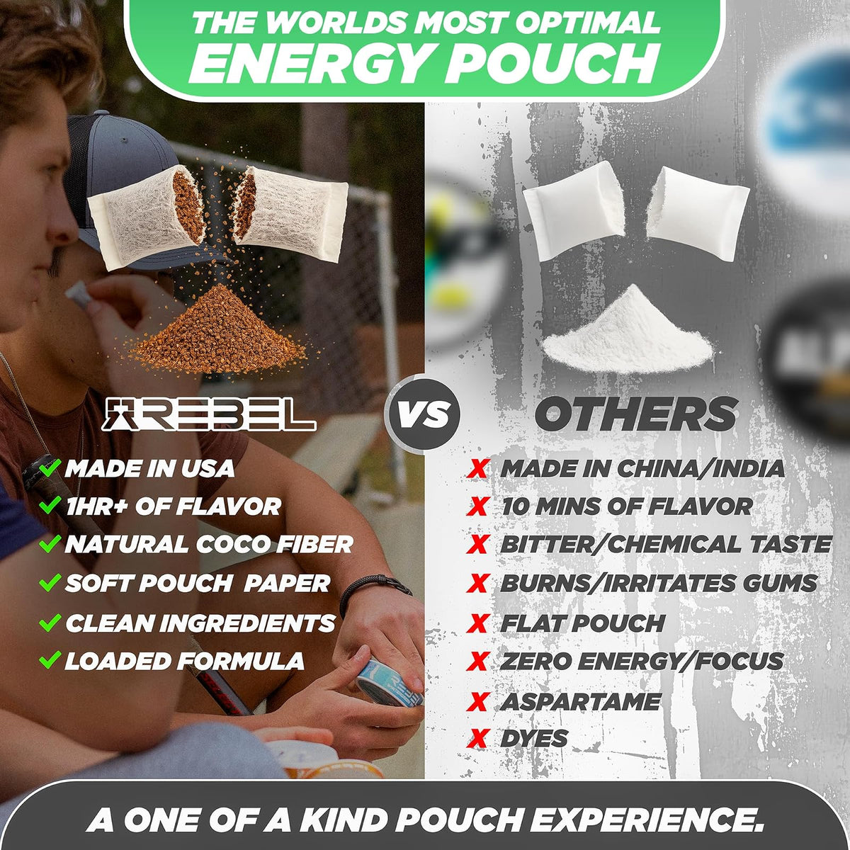 Rebel nootropic energy pouches