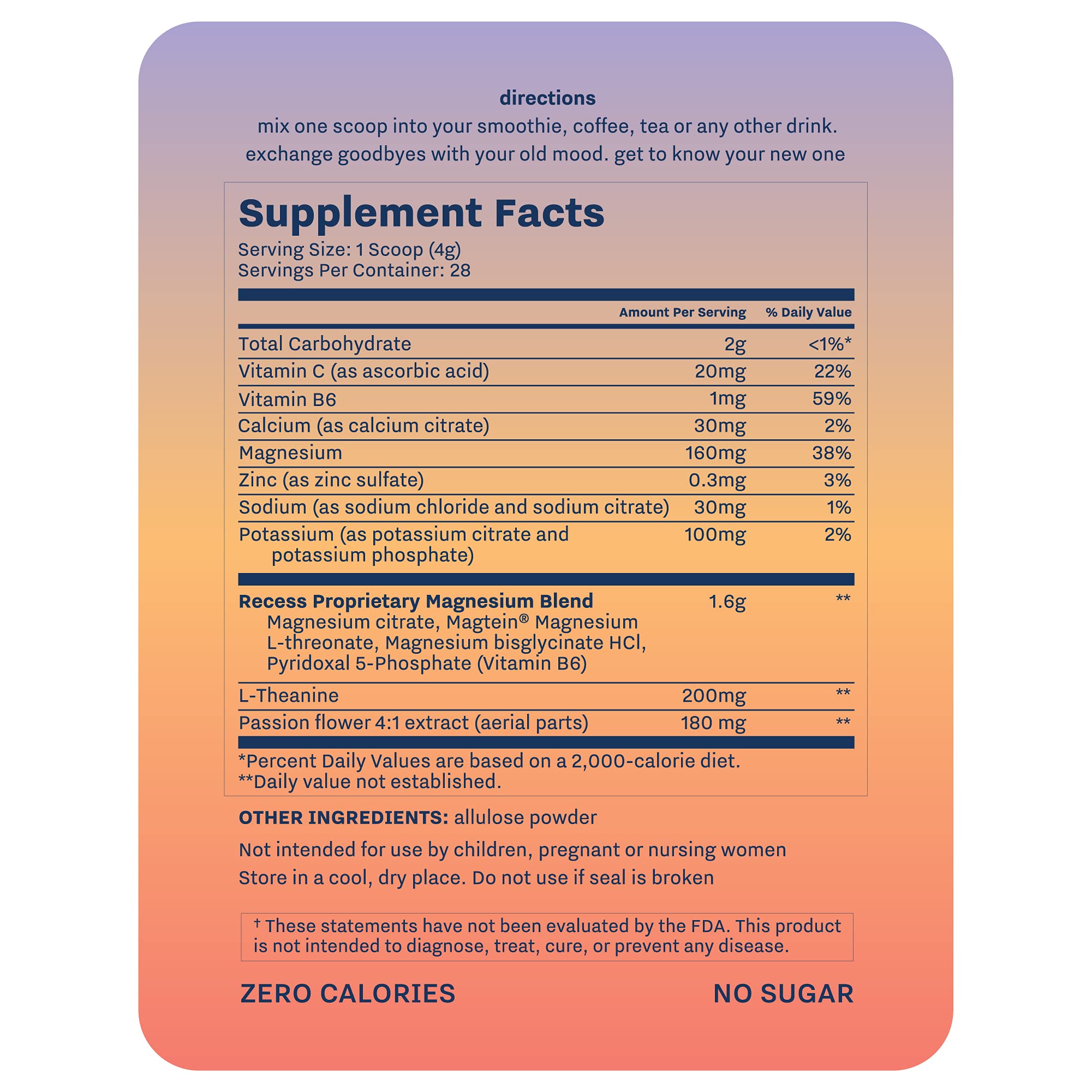 Recess magnesium for enhanced relaxation