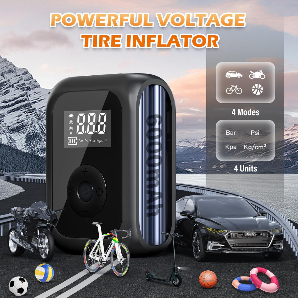 rechargeable bike pump with gauge
