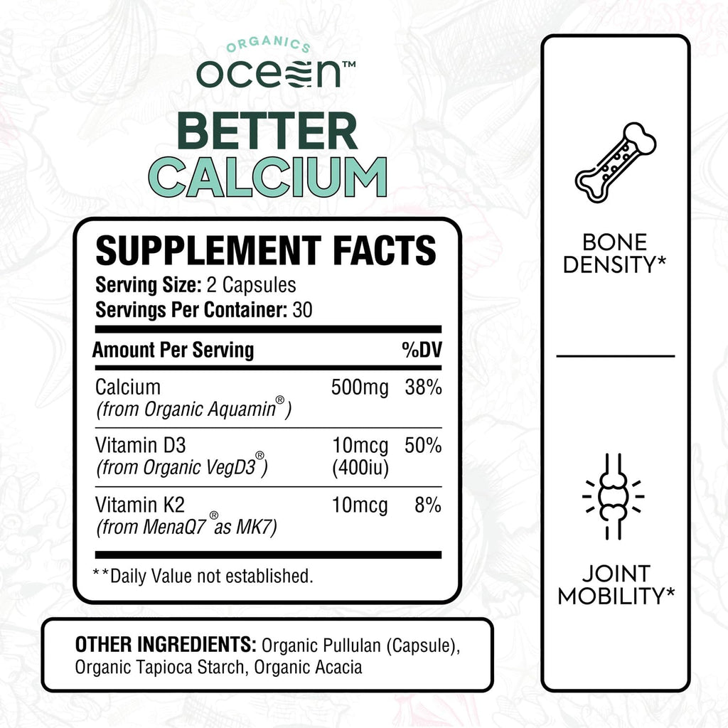 Red algae-derived calcium with D3