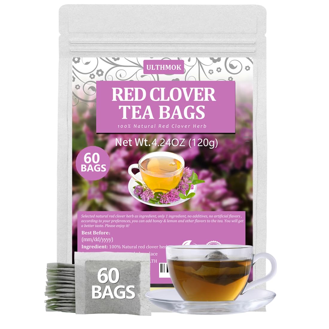 Red Clover tea bags for wellness
