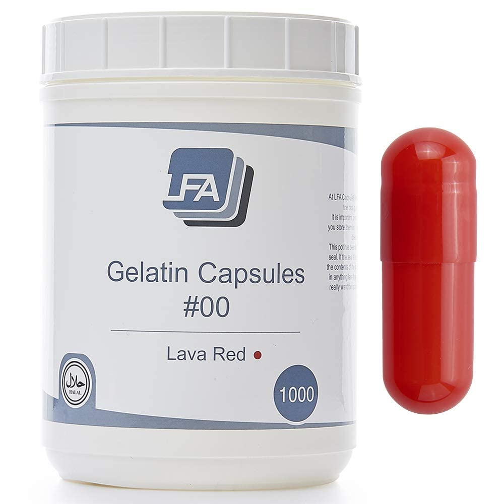 red gelatin empty capsules size 00