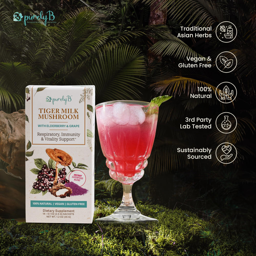 Red grape mushroom blend for wellness