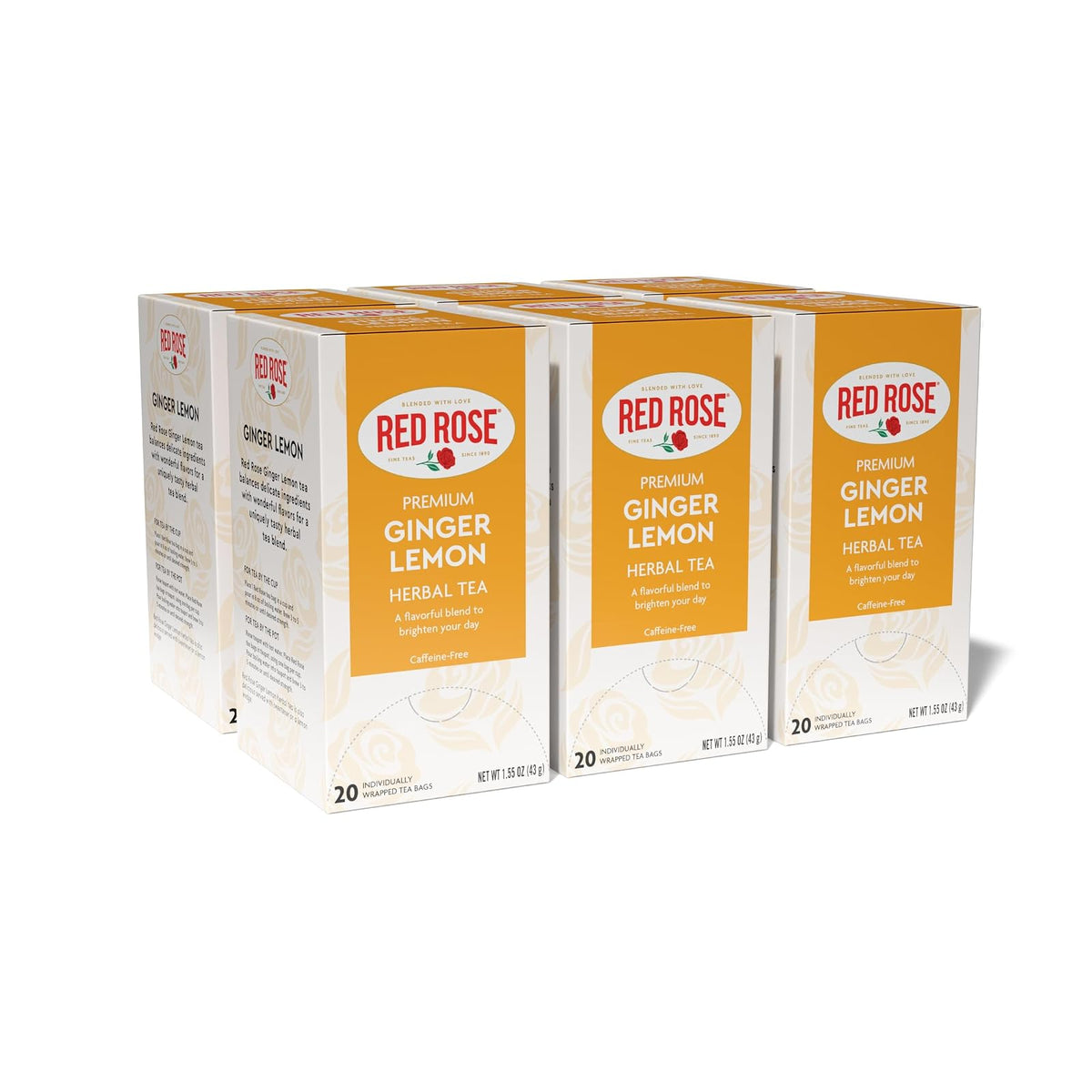 Red Rose ginger lemon herbal tea bags