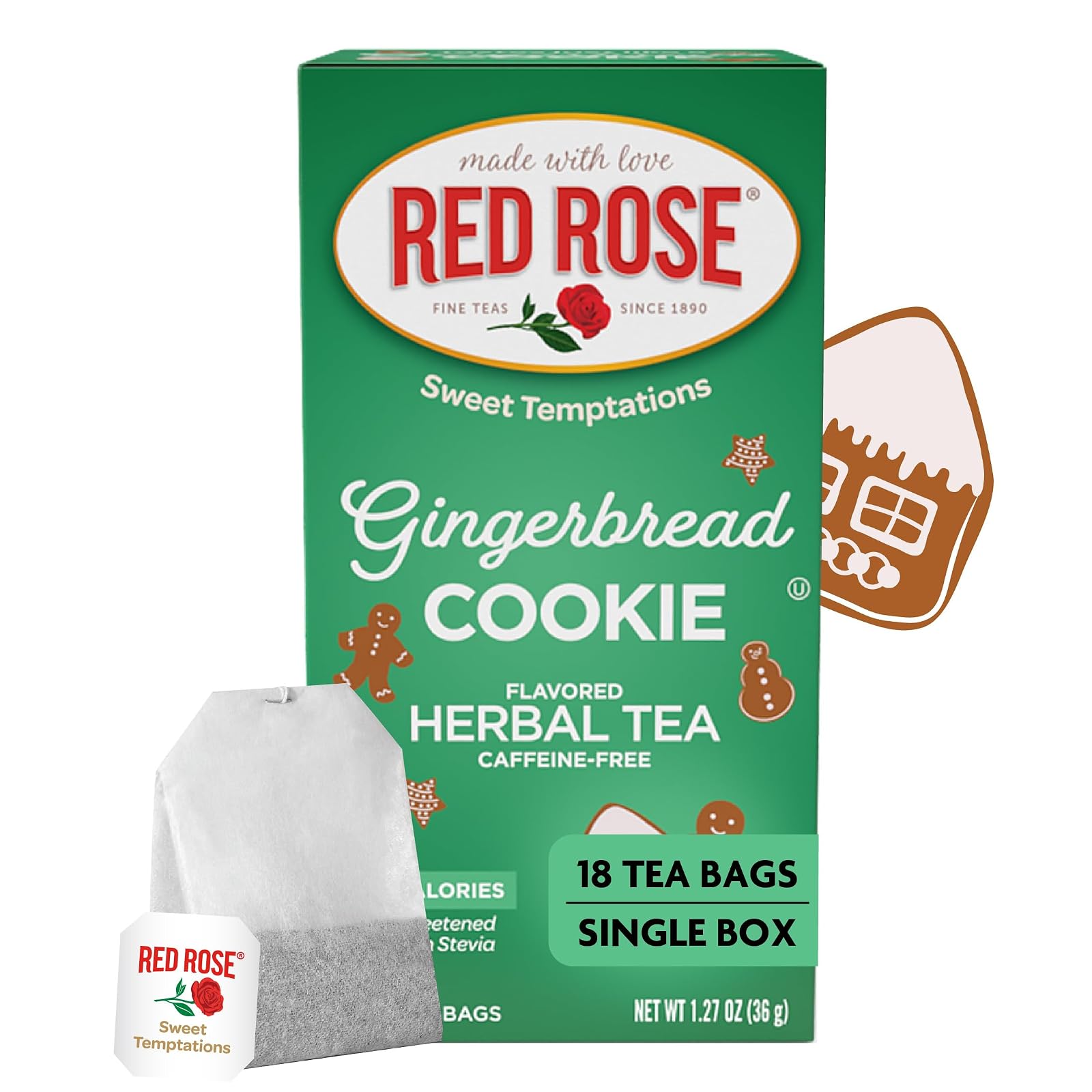 Red Rose gingerbread cookie herbal tea