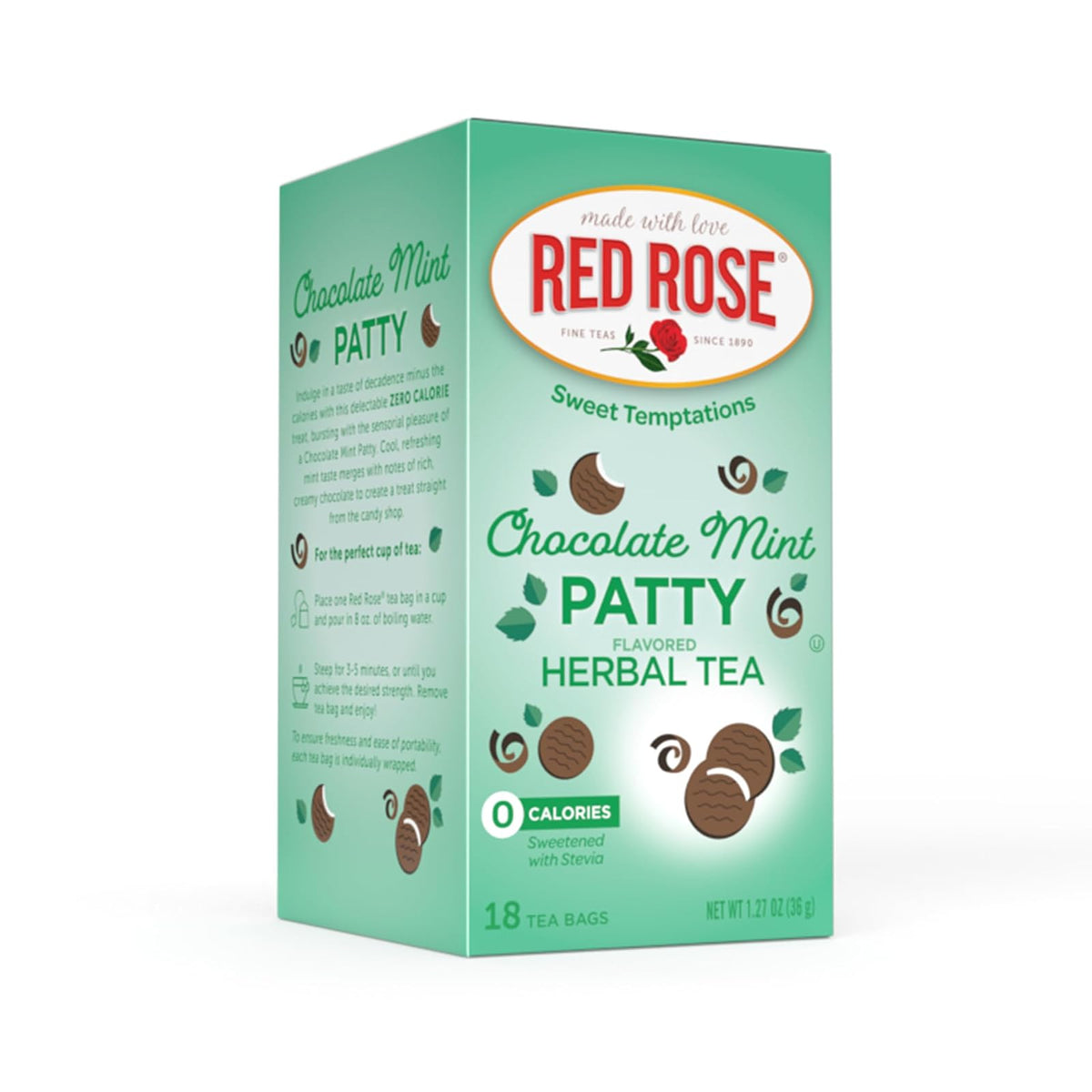 Red Rose herbal tea chocolate mint