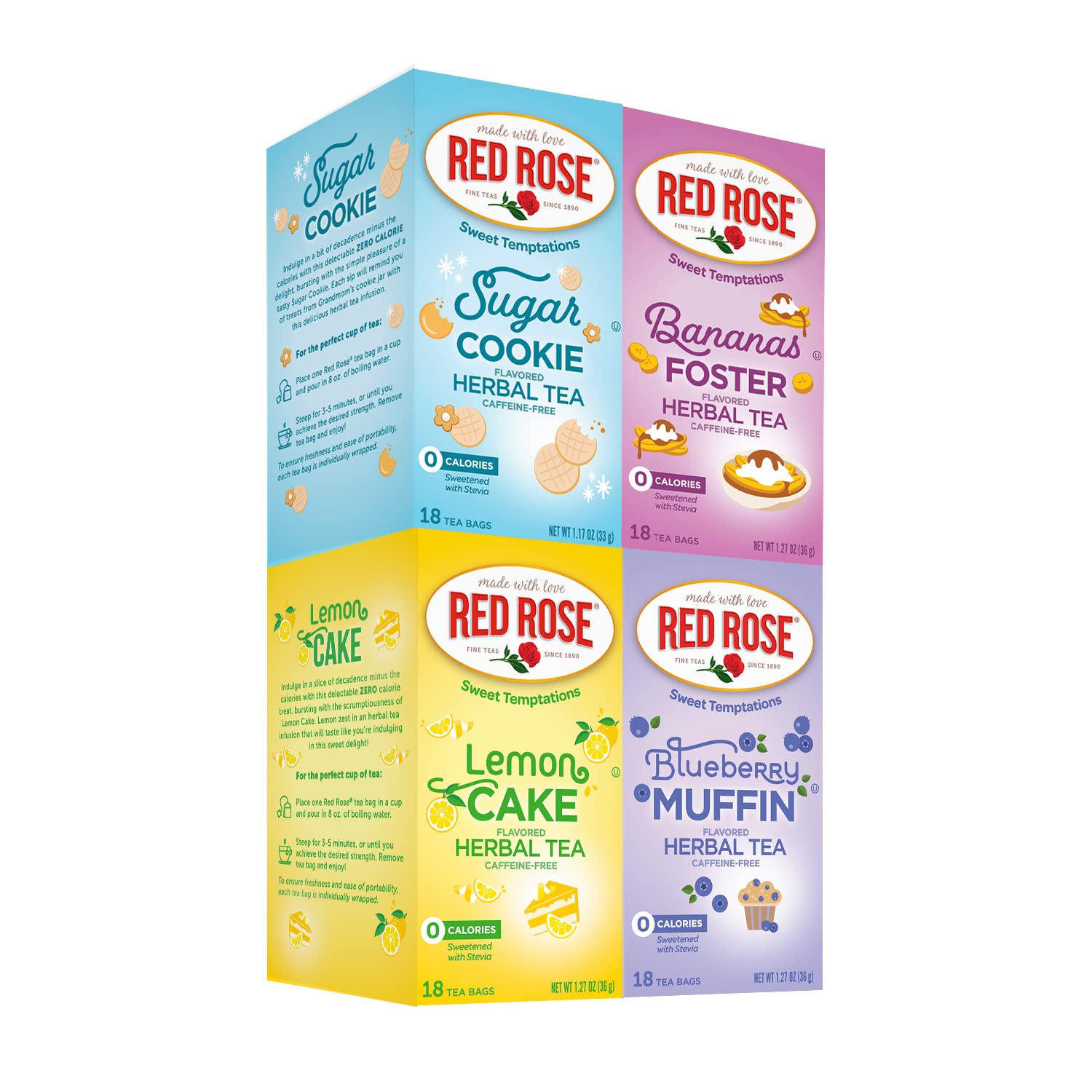 Red Rose herbal tea variety pack