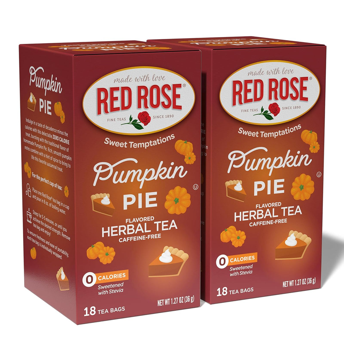 Red Rose pumpkin pie herbal tea bags