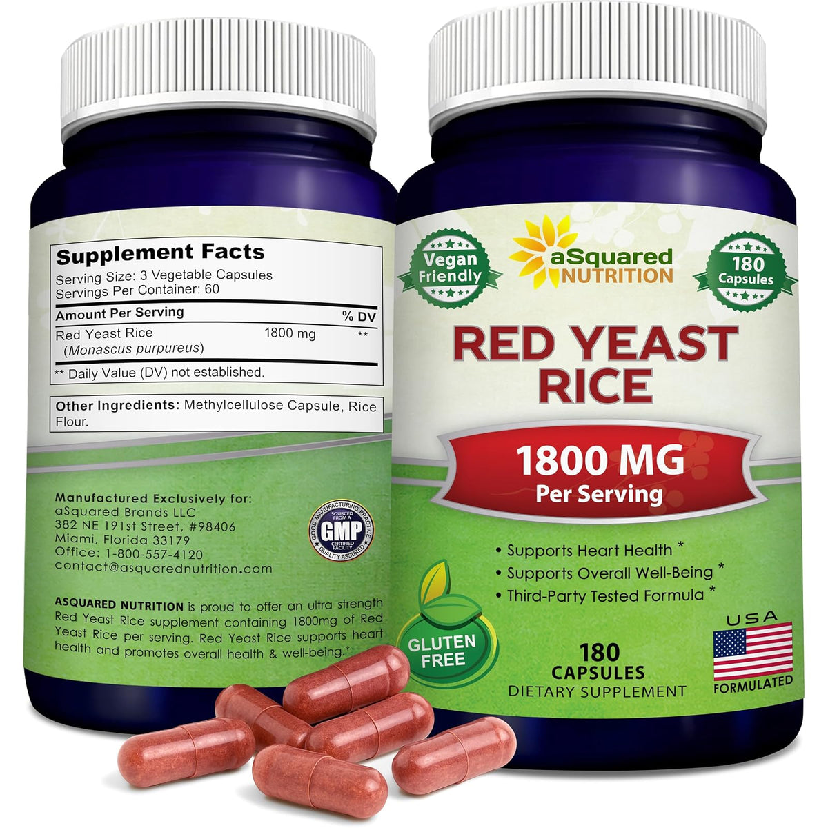 Red Yeast Rice 1800 mg capsules