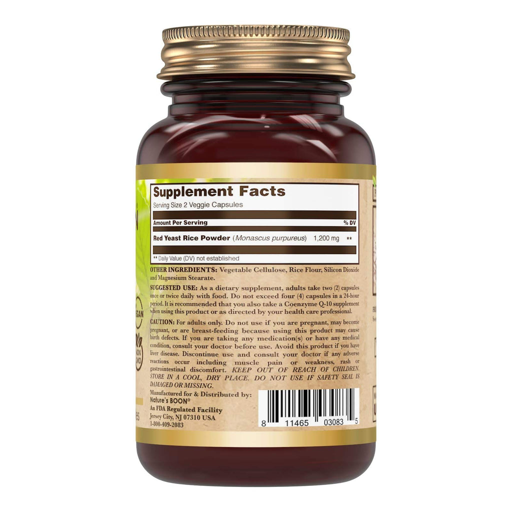red yeast rice in glass bottle