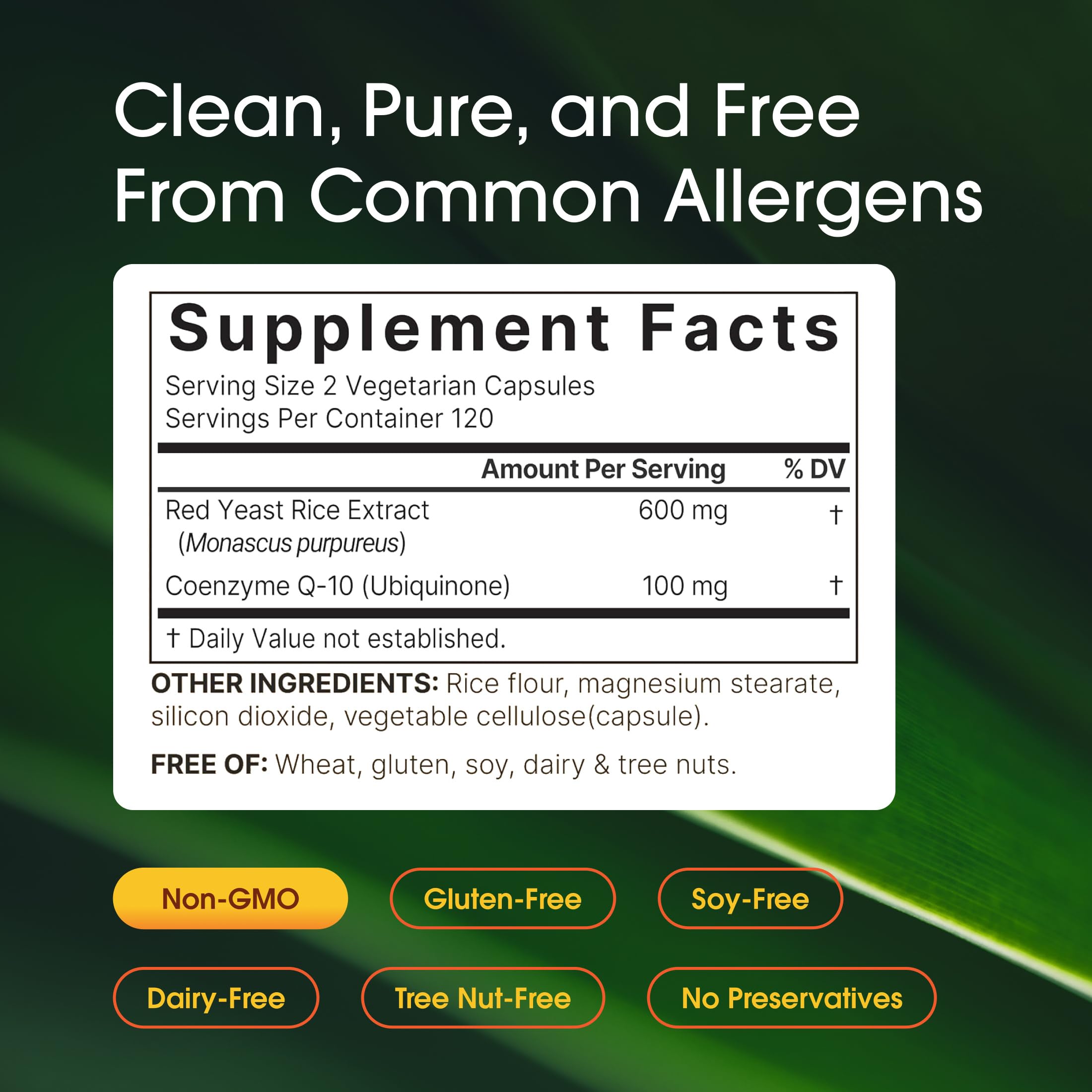 red yeast rice vegetarian capsules for wellness