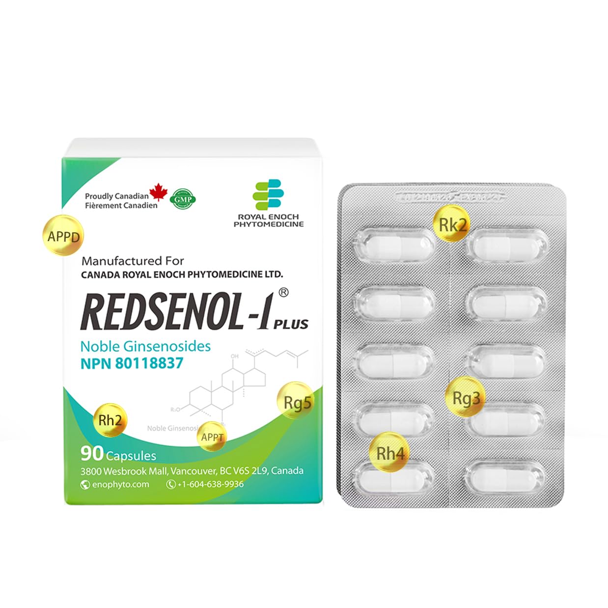 REDSENOL-1 ginseng extract capsules