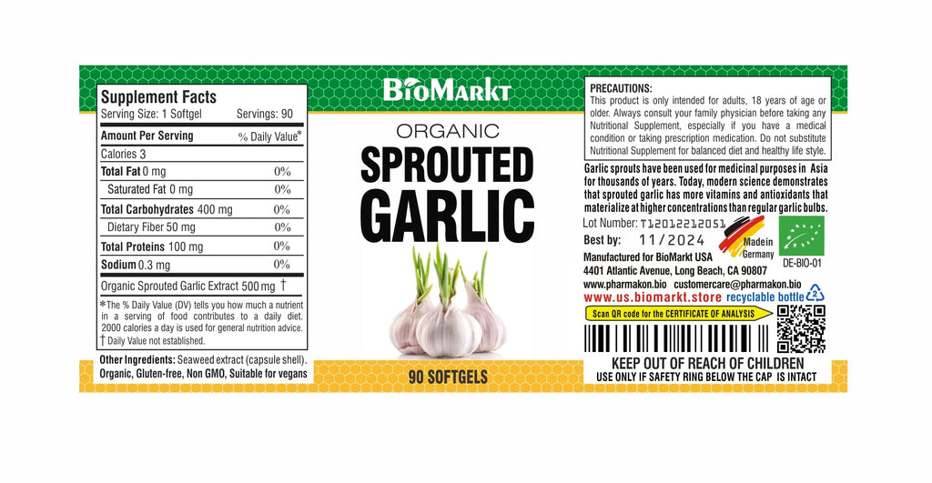 reduced odor garlic softgels