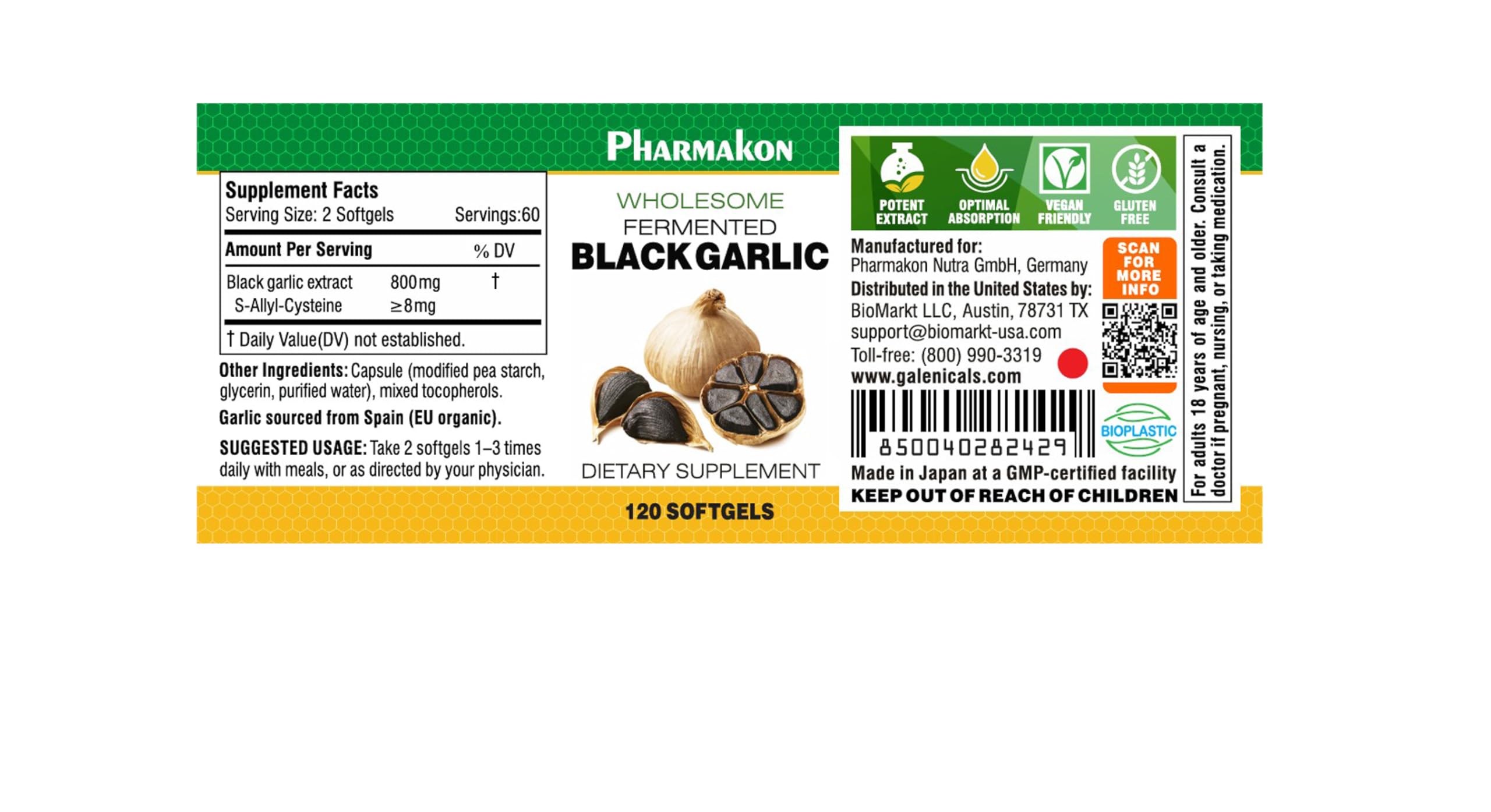 reduced odor garlic softgels
