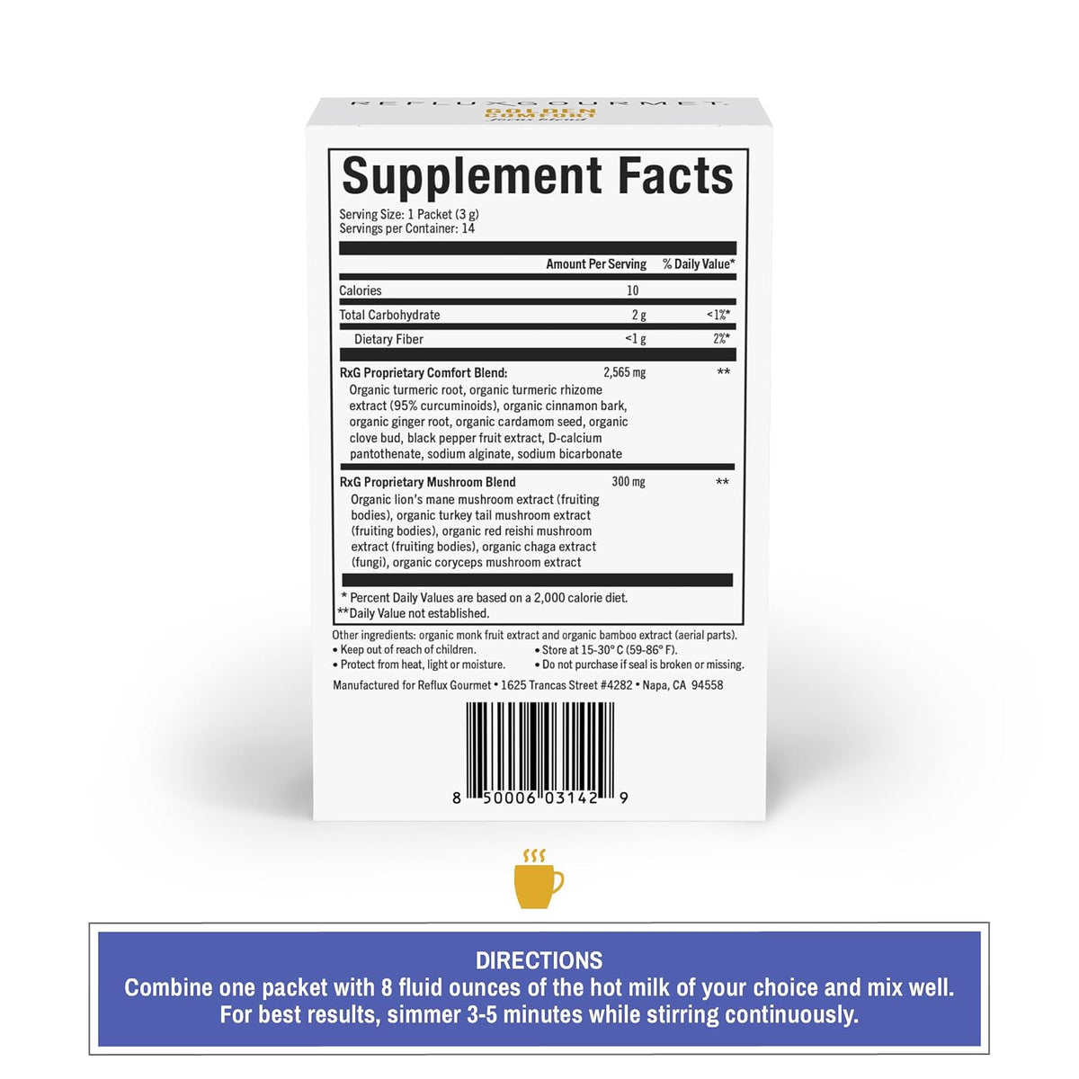 REFLUX GOURMET turmeric drink mix